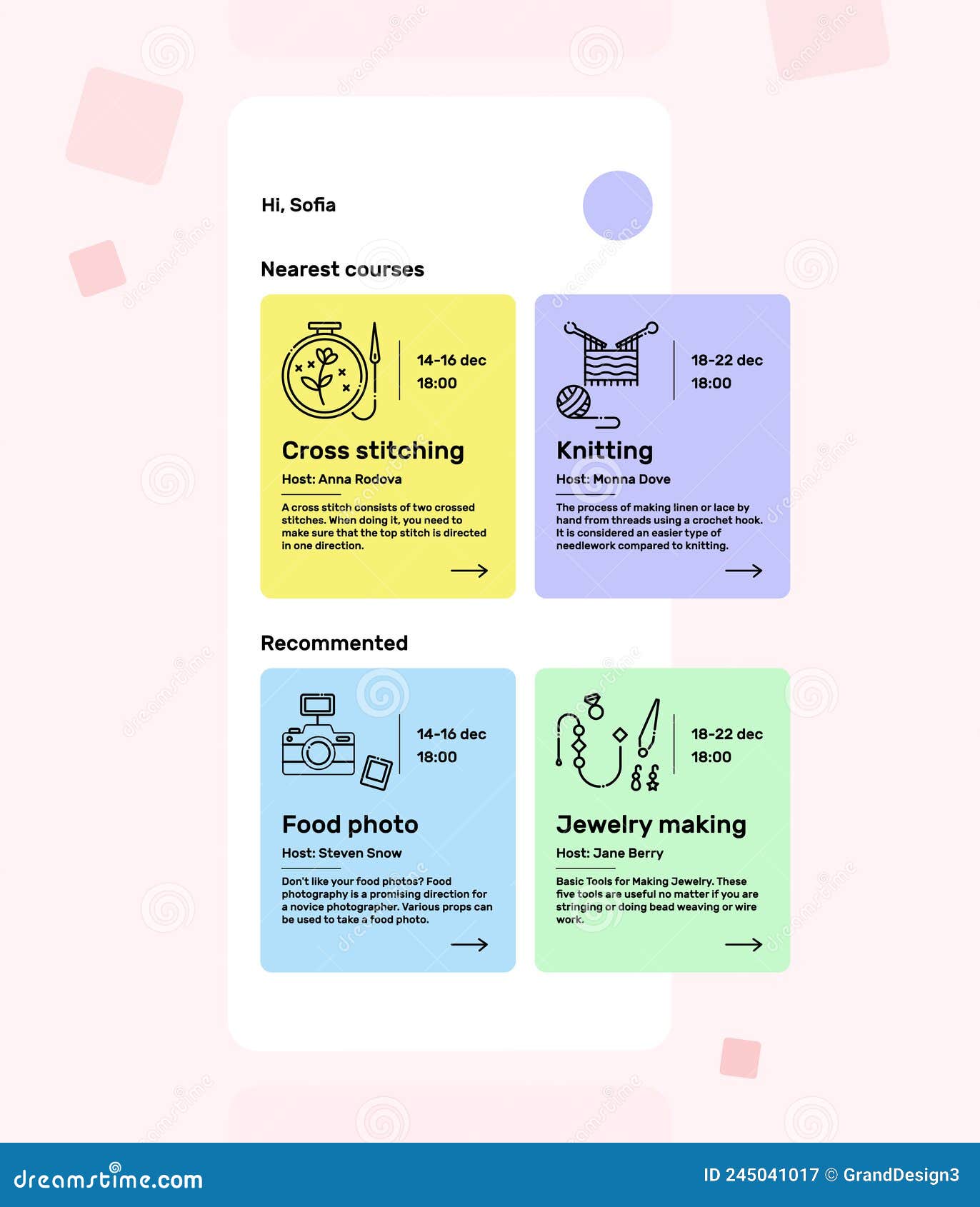 Application Design for Hobby Goods. Vector Illustration Stock Vector ...