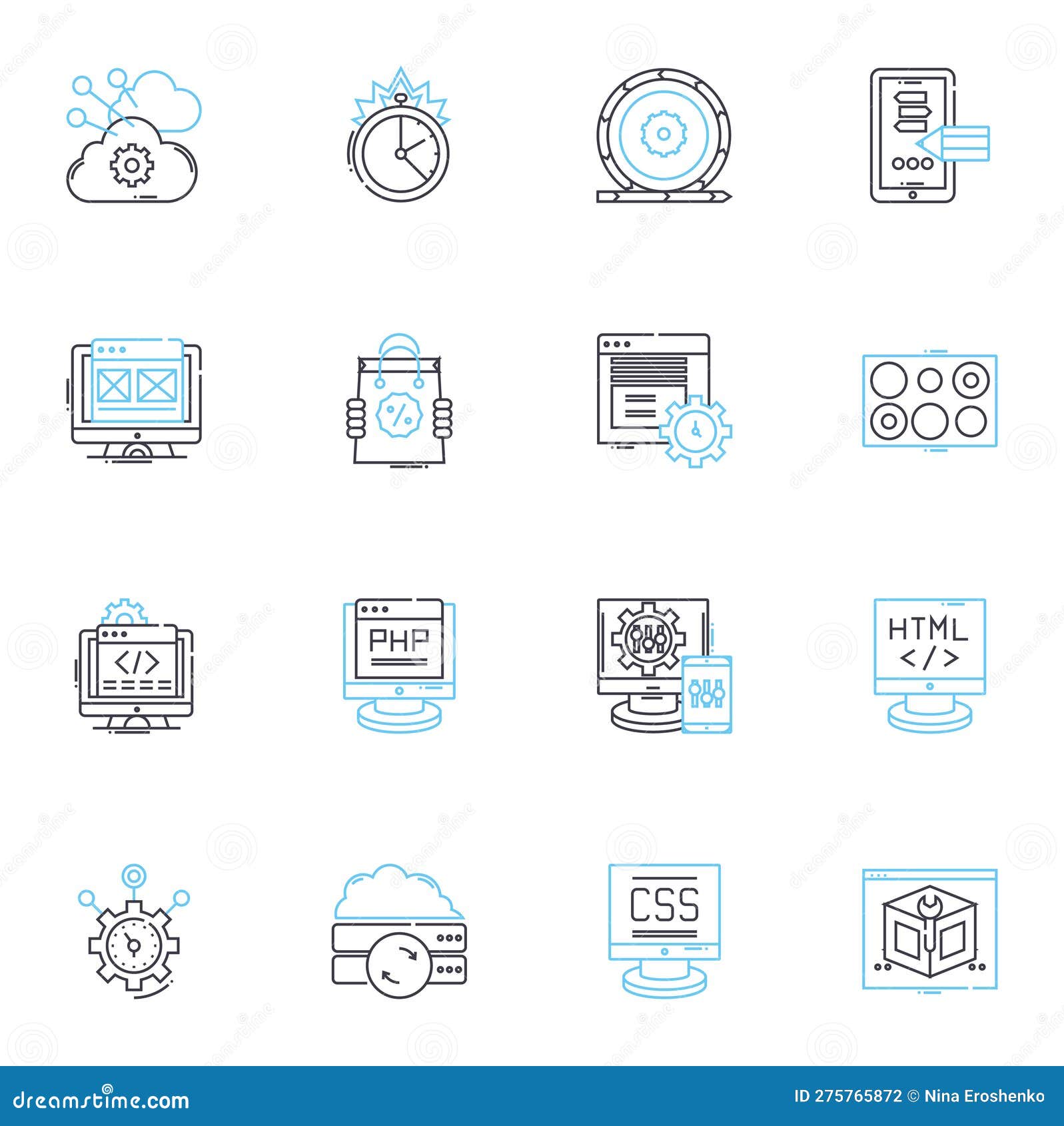 Application Design Linear Icons Set Interface Layout User Friendly