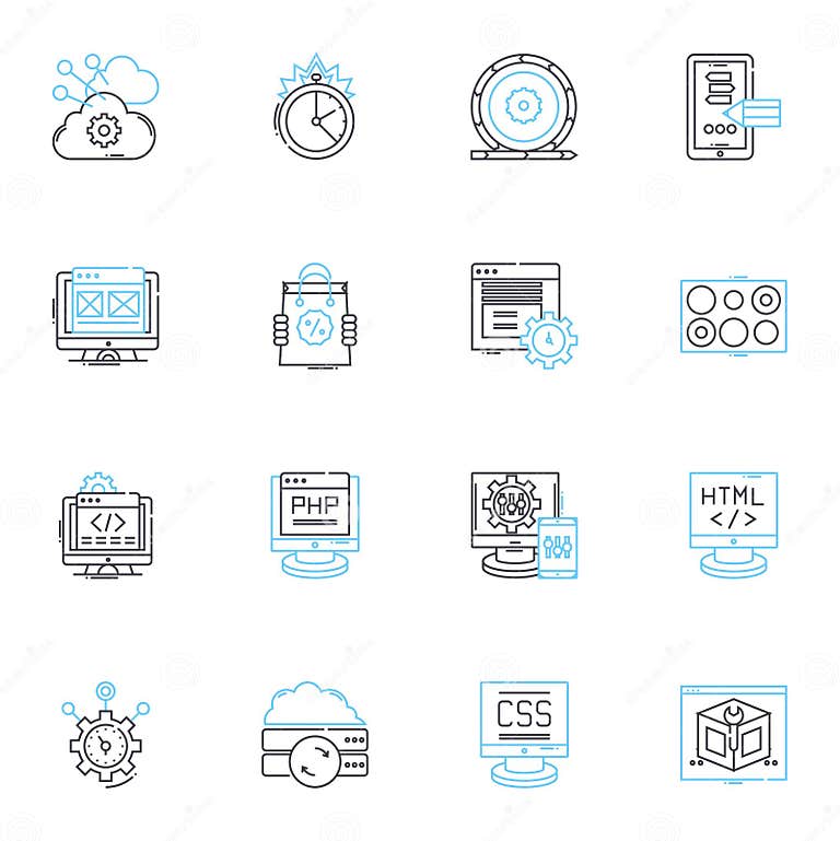 Application Design Linear Icons Set. Interface, Layout, User-friendly ...