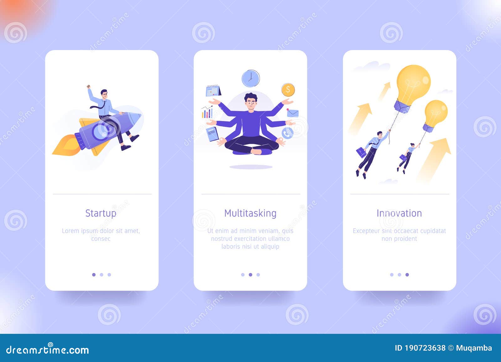Application Design Set for Startup, Multitasking and Innovation. UI on ...
