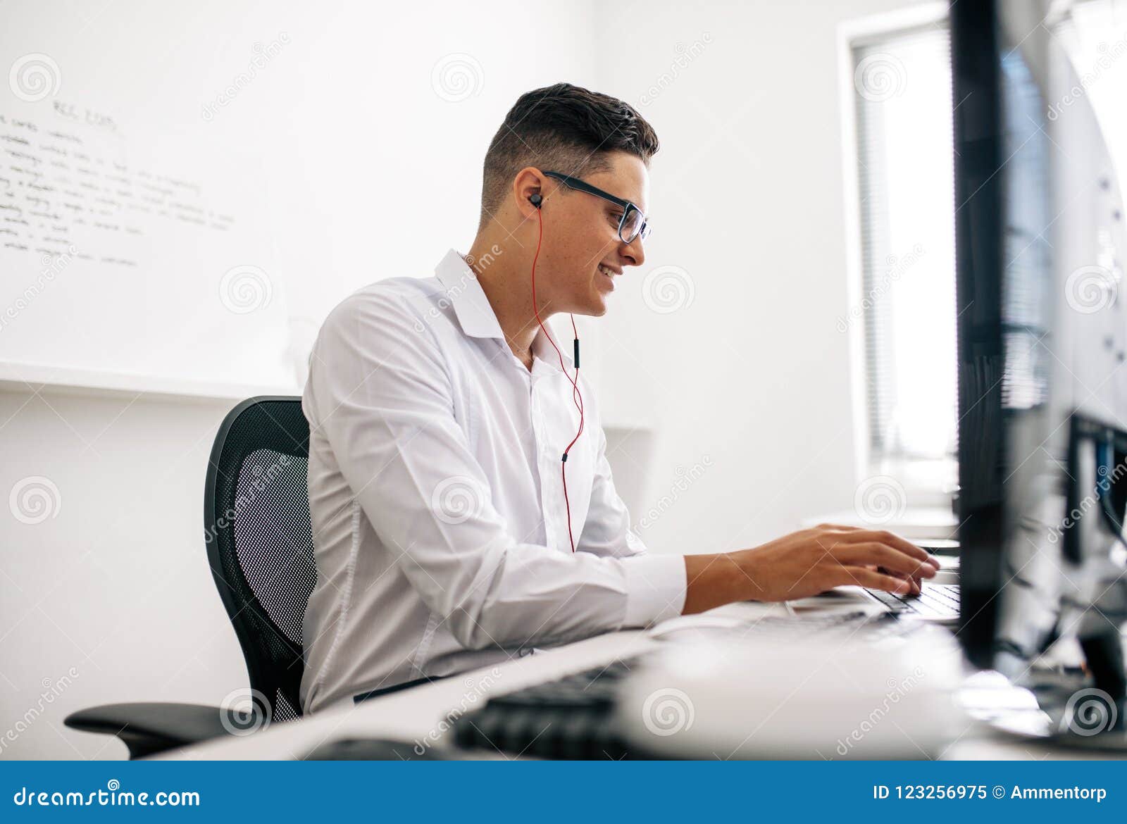 Application Developer Working on Computer in Office Stock Image - Image ...