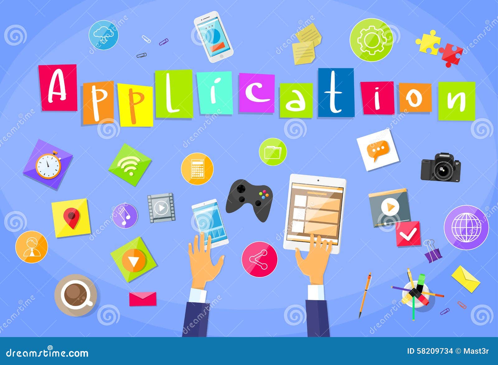 Application Development Concept Mobile Smart Phone Stock Vector ...