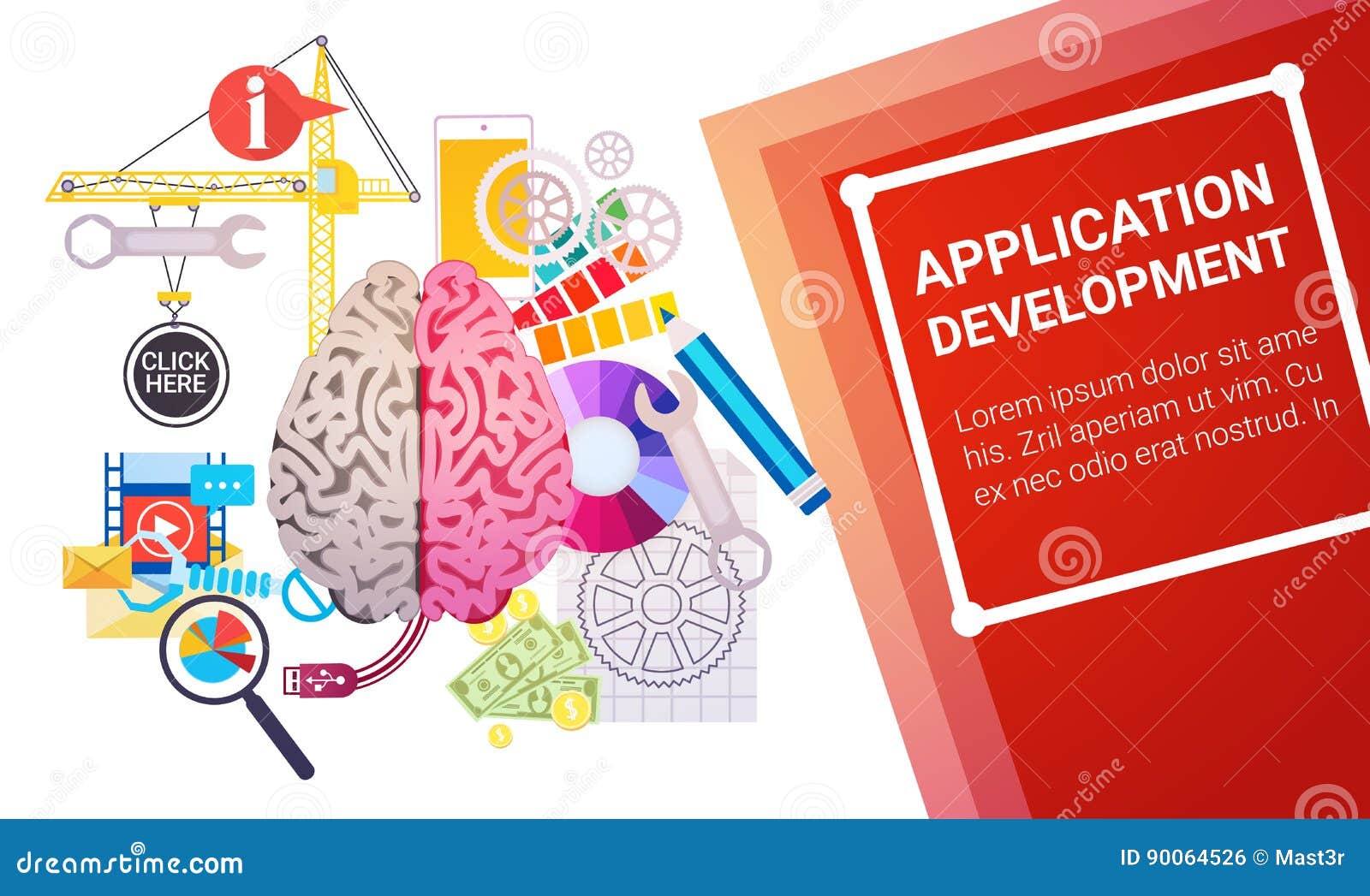 Application Development Create Design Site Programming Coding Stock Vector Illustration Of