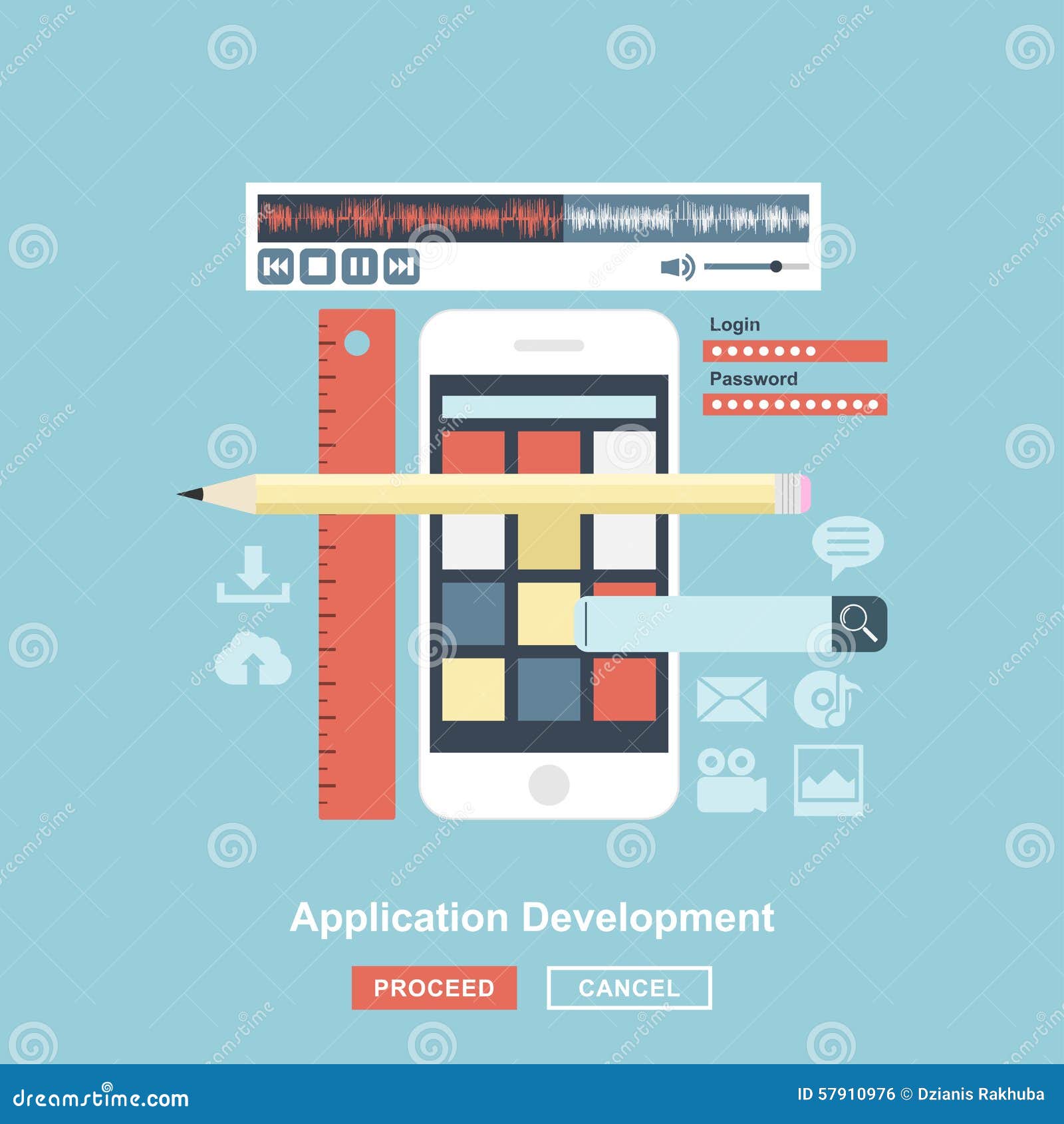 Application development stock vector. Illustration of screen - 57910976