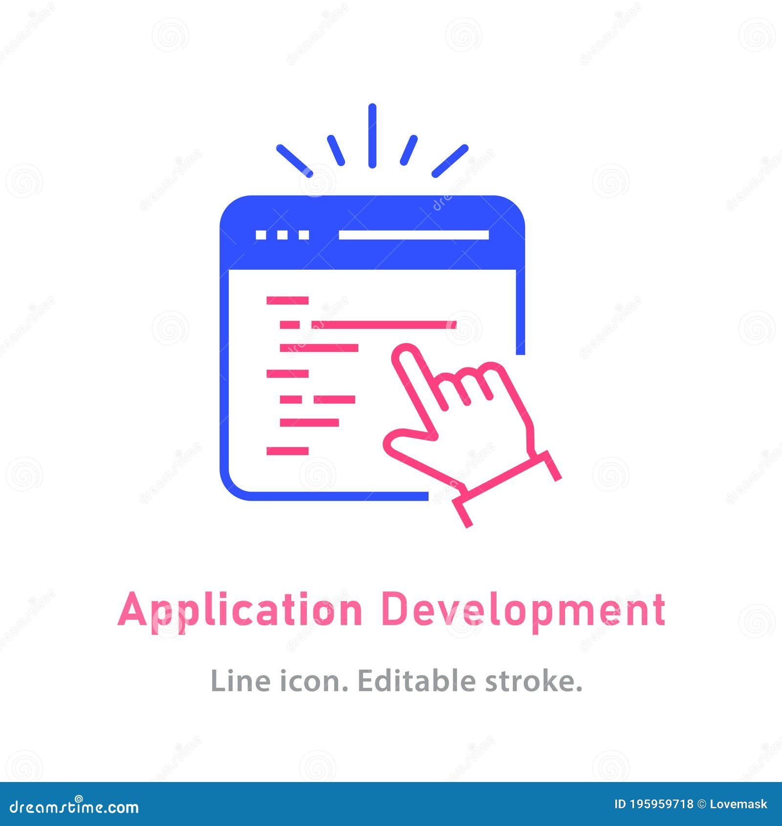 Application Development Icon on White Background. Stock Vector ...