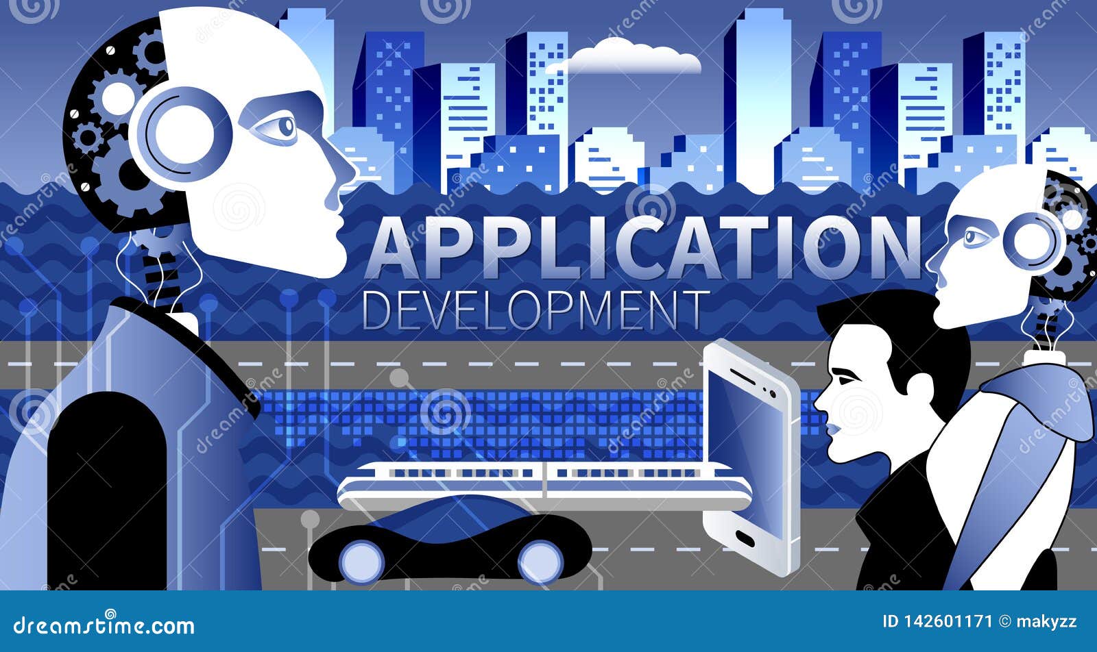 Application Development Modern Concept. Flat Vector Illustration Stock ...
