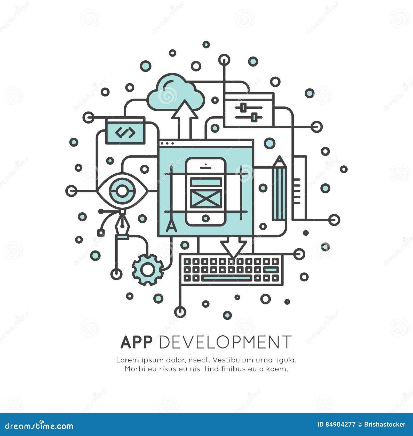 Application Development Process Stock Illustration - Illustration of icon, options: 84904277