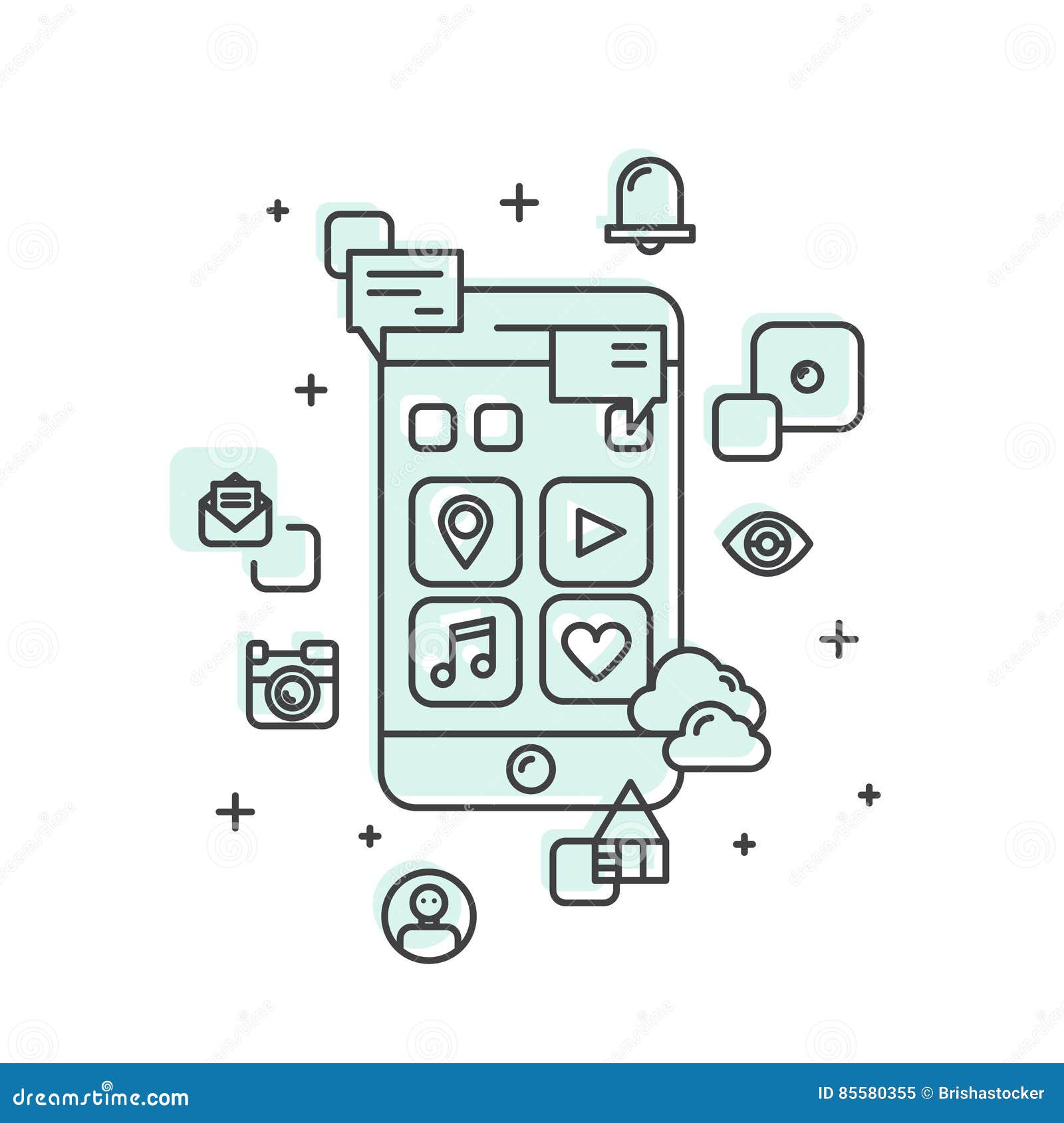 Application Development Process Stock Illustration - Illustration of hardware, network: 85580355