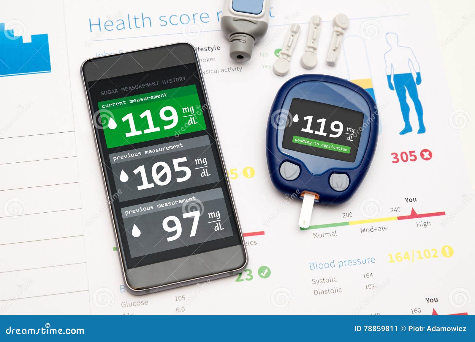 Application for Diabetes on Smartphone Stock Image - Image of ...