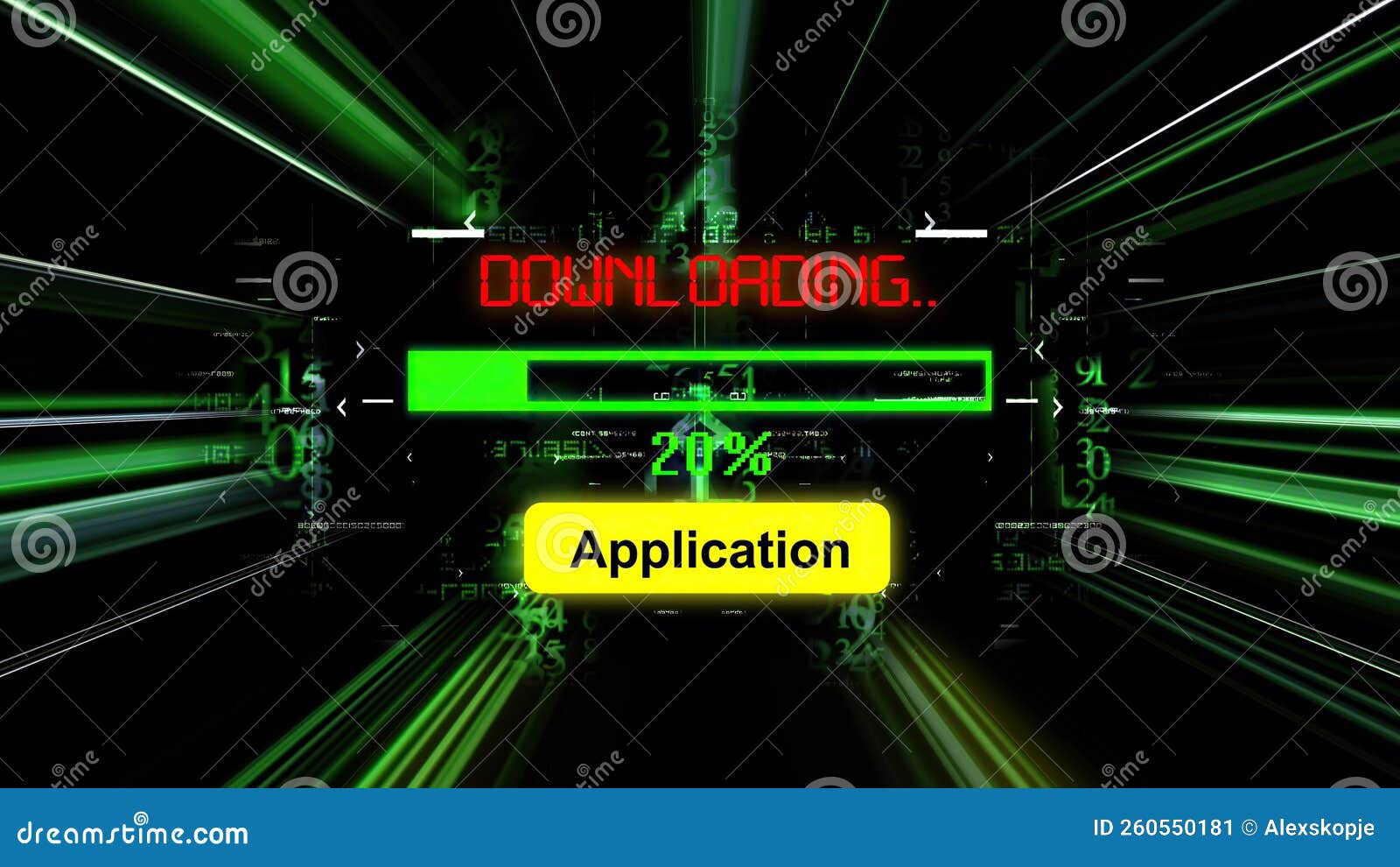 Application Download Progress Bar on the Screen Stock Illustration ...
