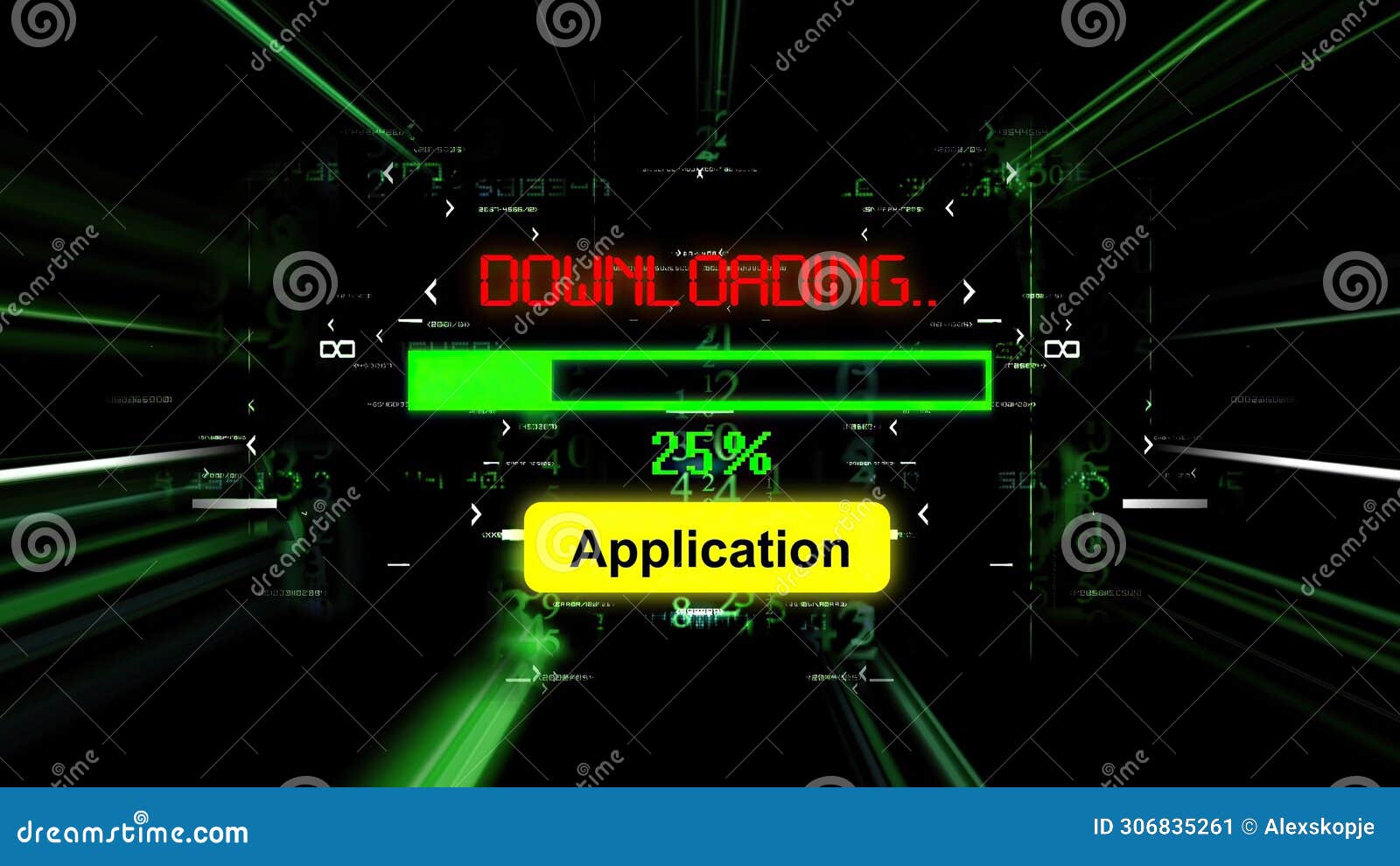 Application Download Progress Bar on the Screen Stock Image - Image of ...