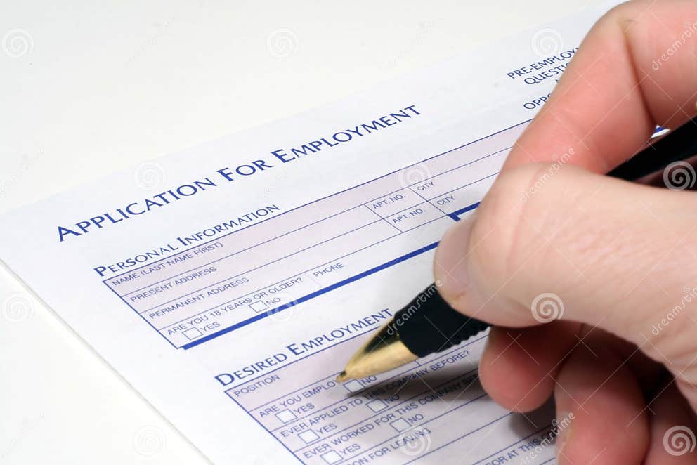 Application for Employment stock image. Image of signature - 2188201