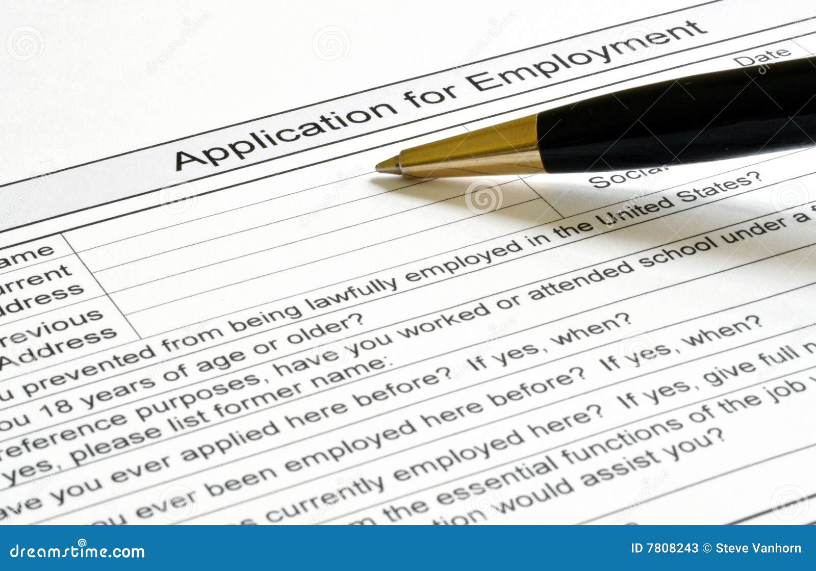 Application for employment stock image. Image of details - 7808243