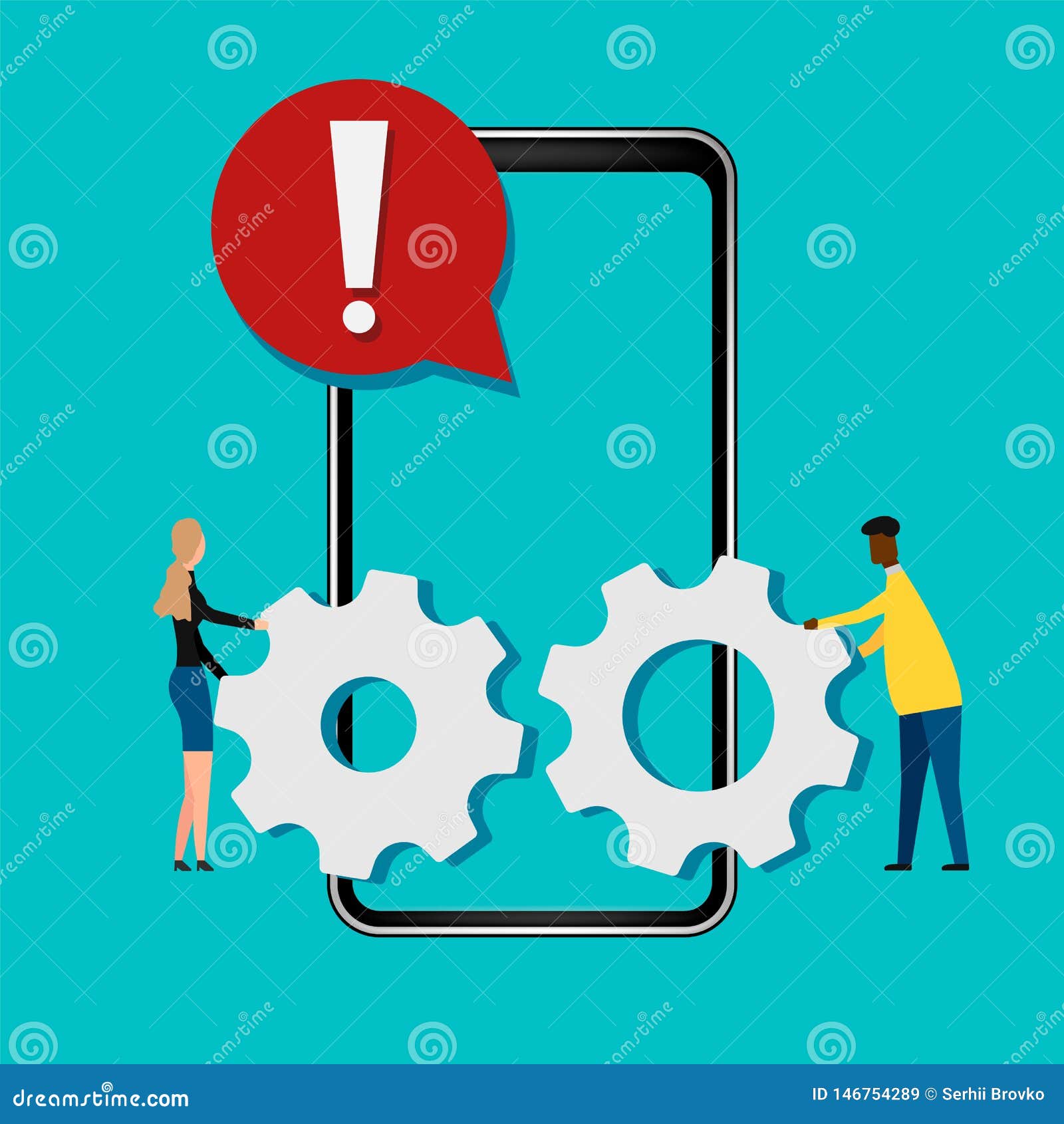 Application Error Concept Isolated on White Background. Vector ...