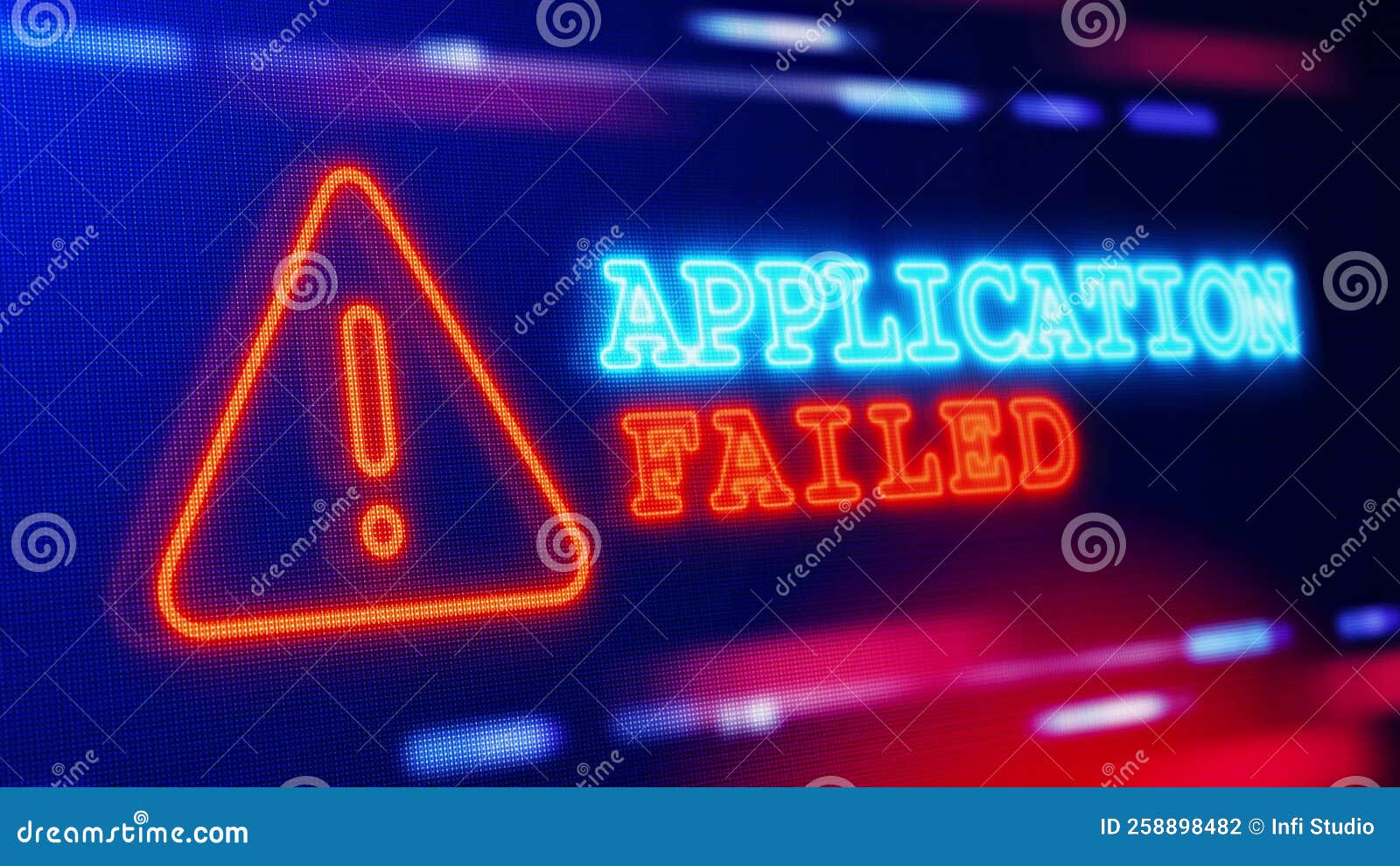.Application Failed Warning Alert Screen Loop Blinking Glitch Animation. Stock Footage - Video ...