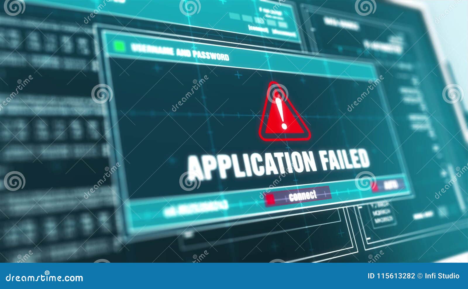 Application Failed Warning System Security Alert Error Message Computer ...