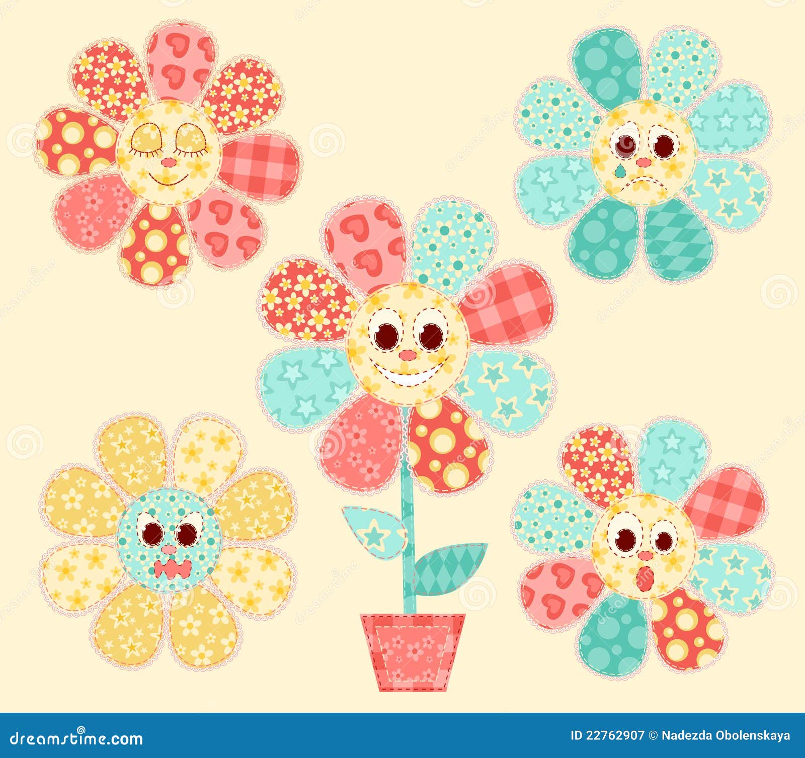 Application flowers set. stock vector. Illustration of multicolored ...