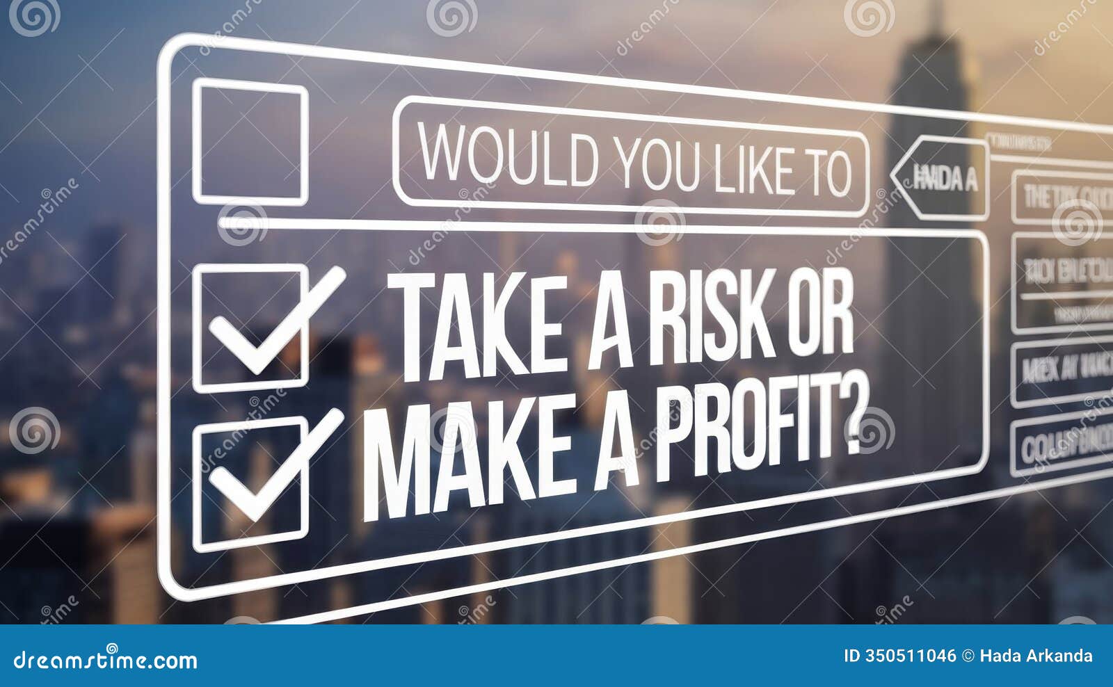 Application Form with Check Mark Box Options between Risk or Profit ...
