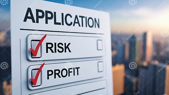 Application Form with Check Mark Box Options between Risk or Profit ...
