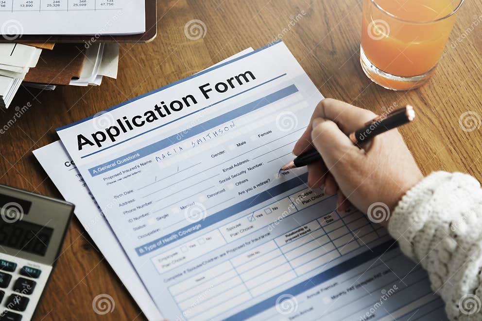 Application Form Document Fill Writing Concept Stock Photo - Image of ...
