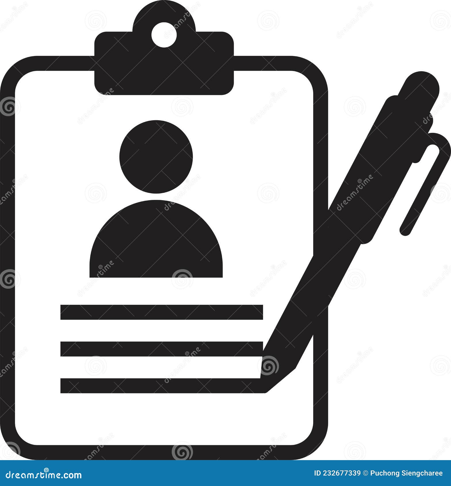 Application form icon stock vector. Illustration of pencil - 232677339
