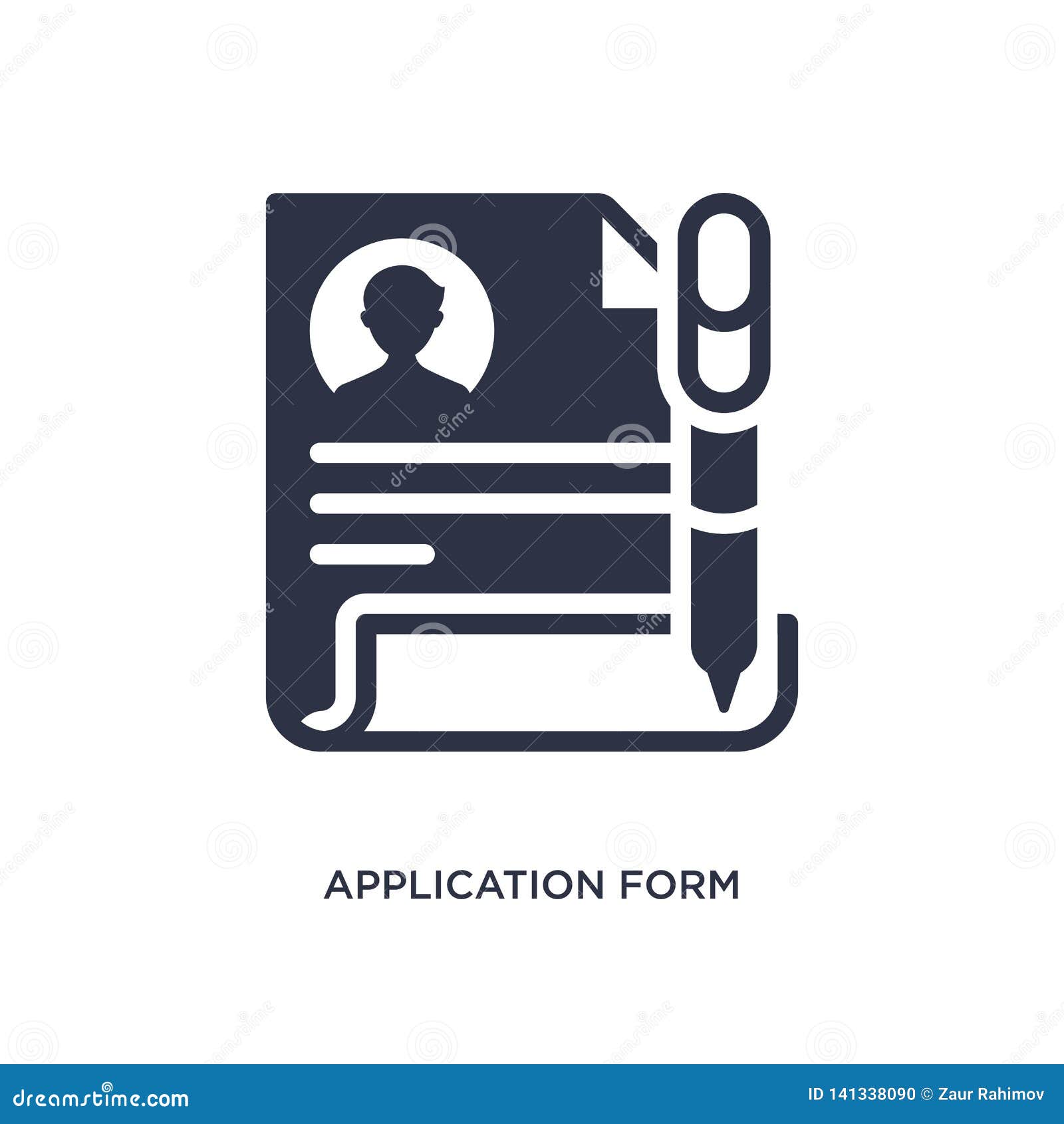 Application Form Icon on White Background. Simple Element Illustration ...