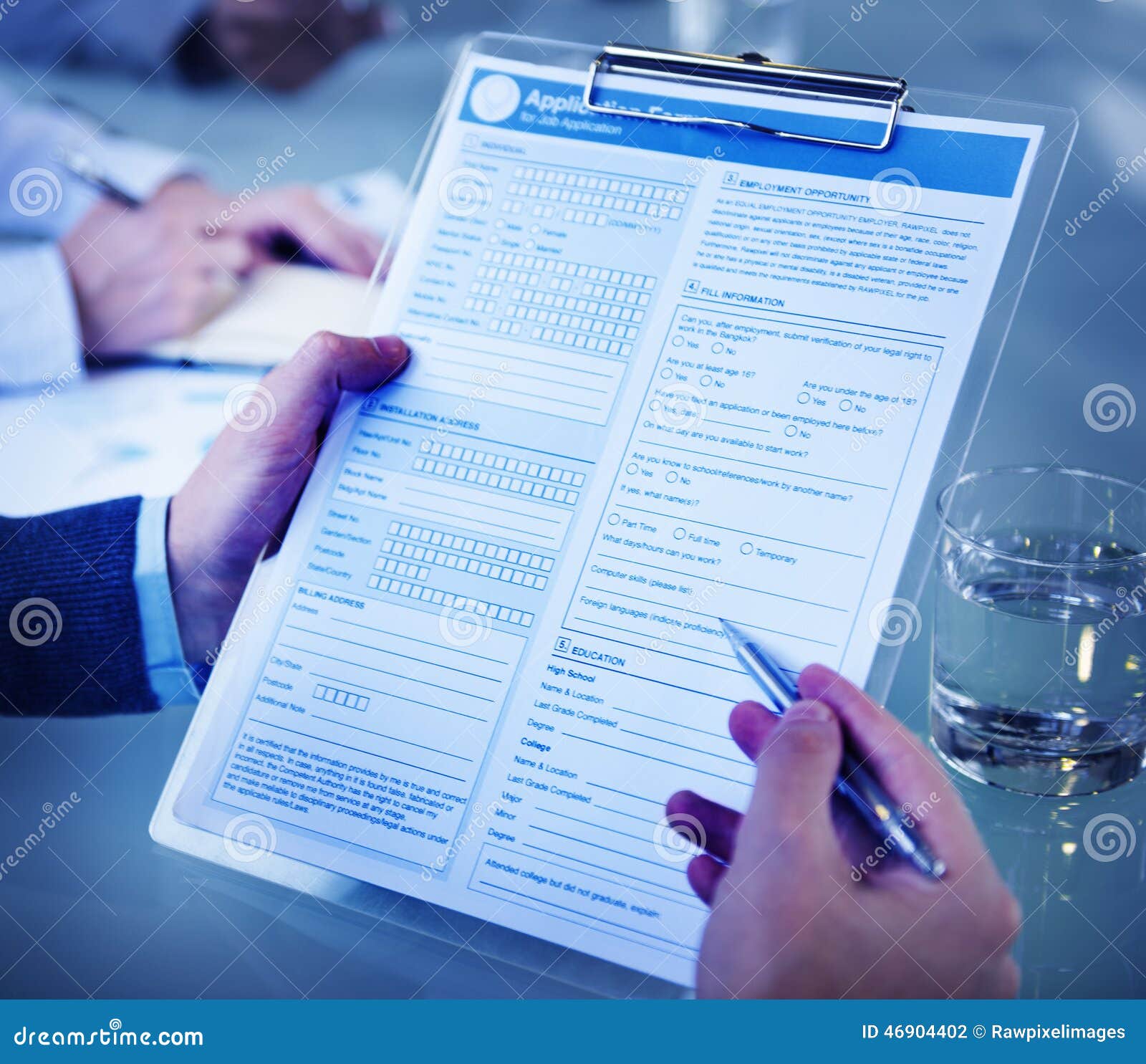 Application Form Job Interview Employment Concept Stock Photo - Image ...
