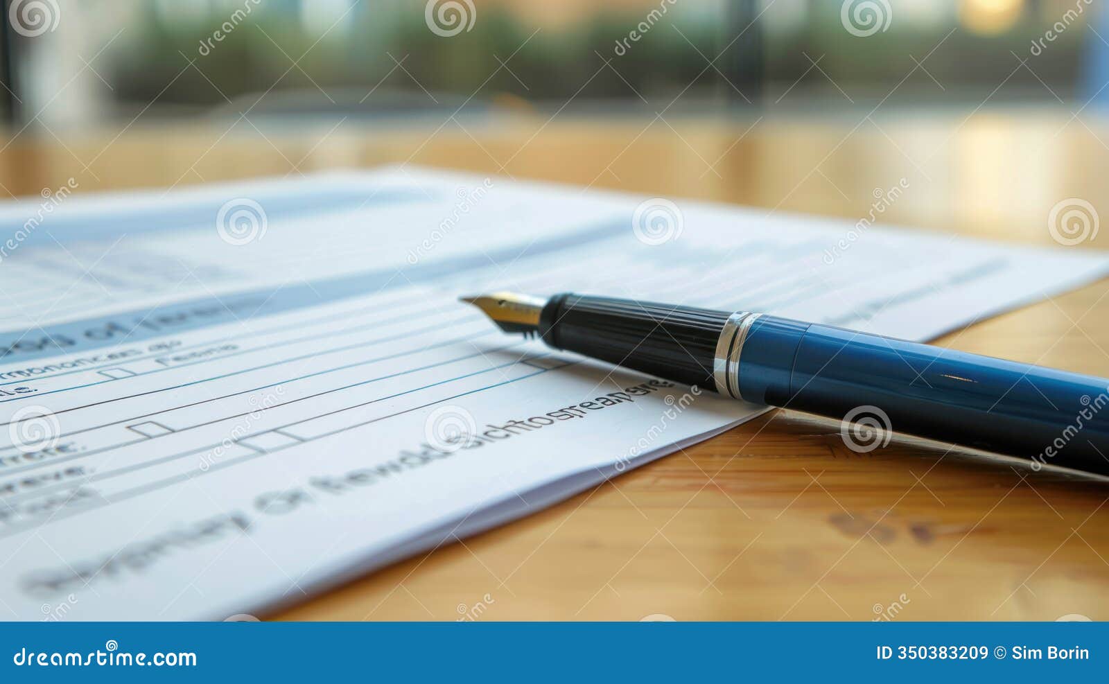 An Application Form with a Pen on a Desk, Representing the Act of ...