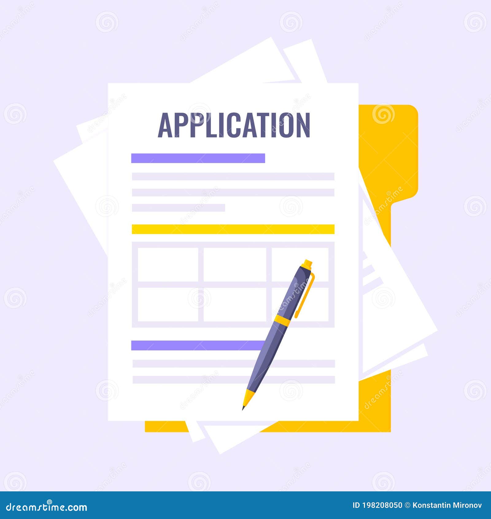 Application Form Submit Flat Style Design Icon Sign Vector Illustration ...