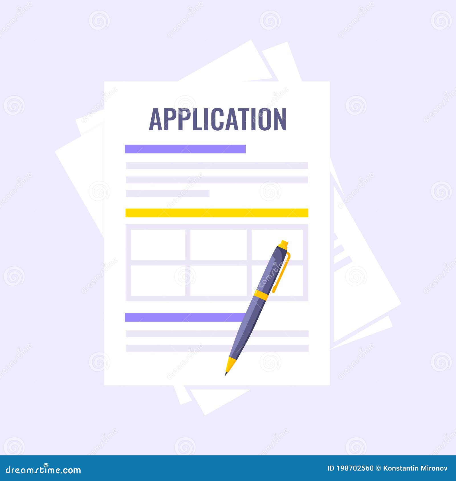 Application Form Submit Flat Style Design Icon Sign Vector Illustration ...