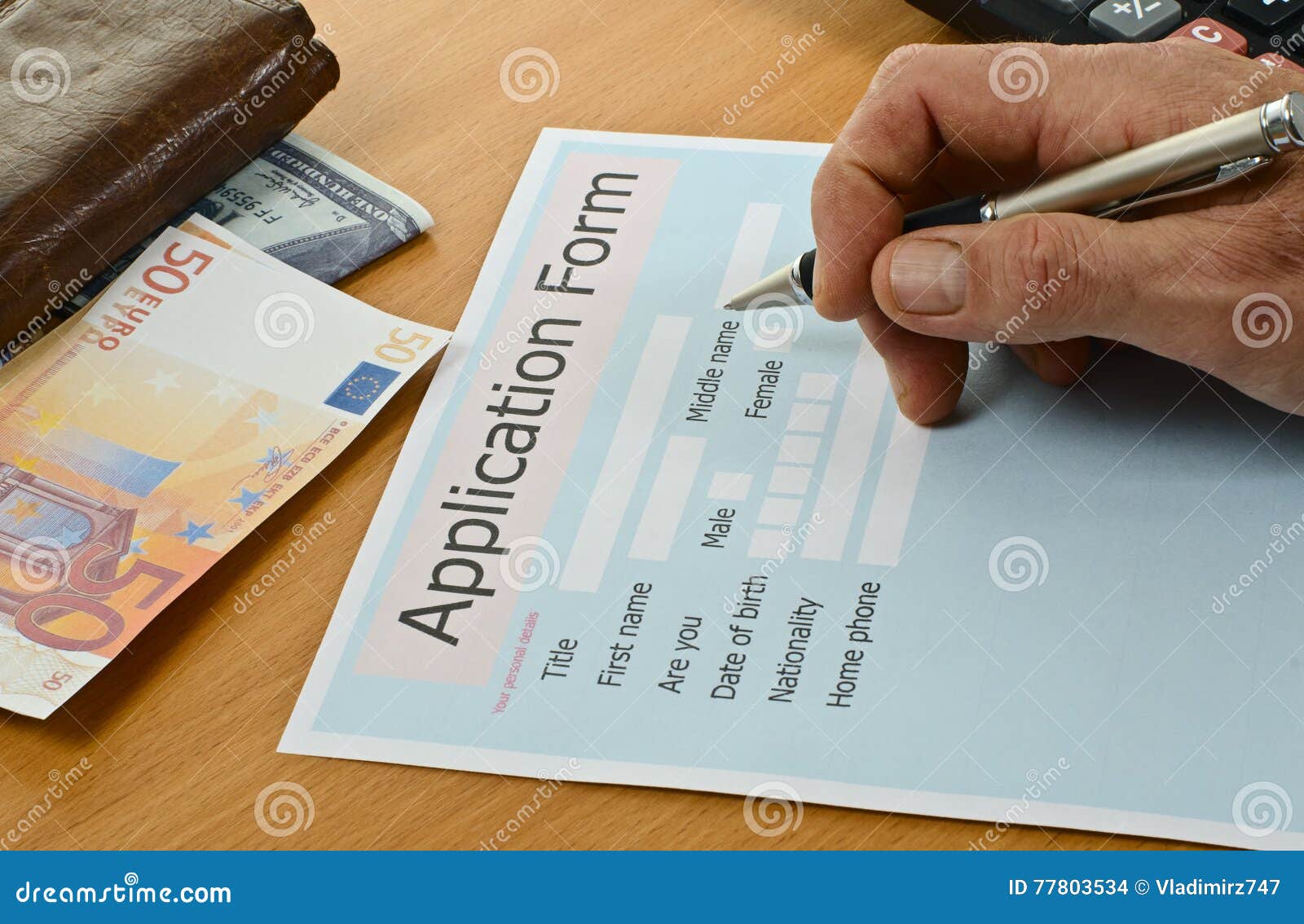 Application Form is on the Table. Stock Photo - Image of form, credit ...