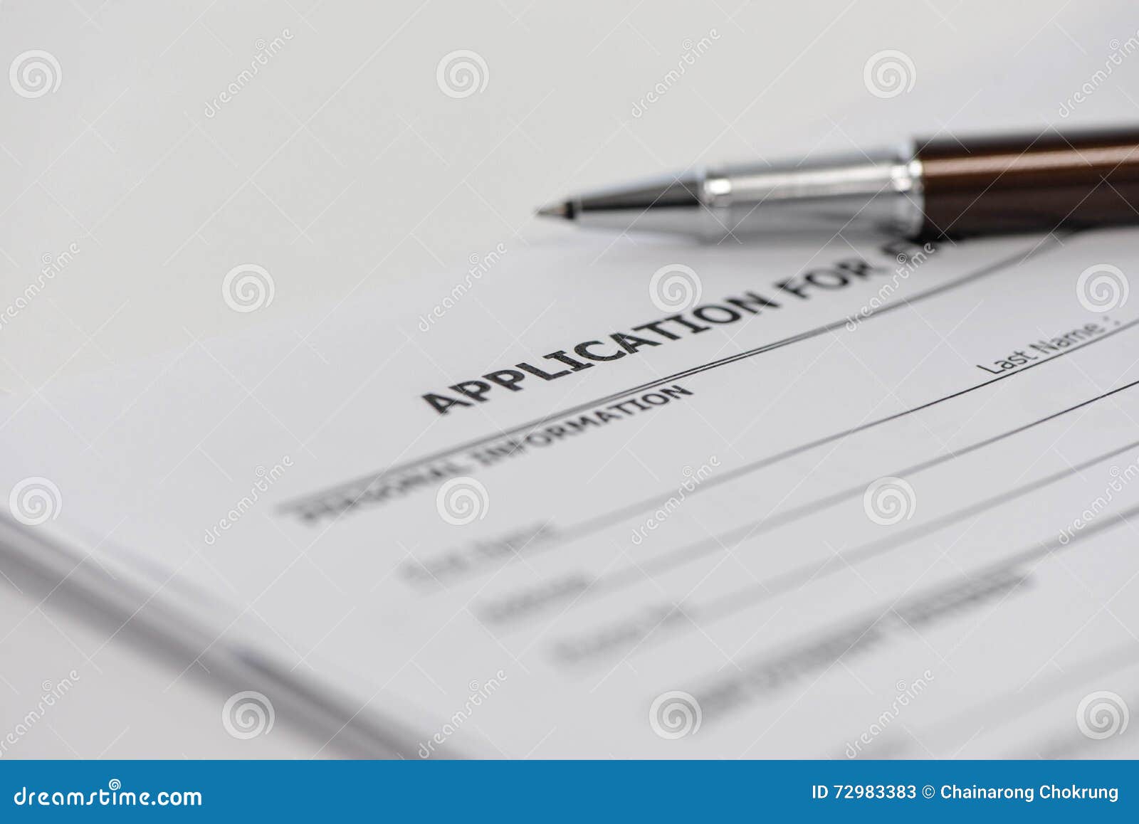 Application Form To Applying for a Job Stock Image - Image of closeup ...