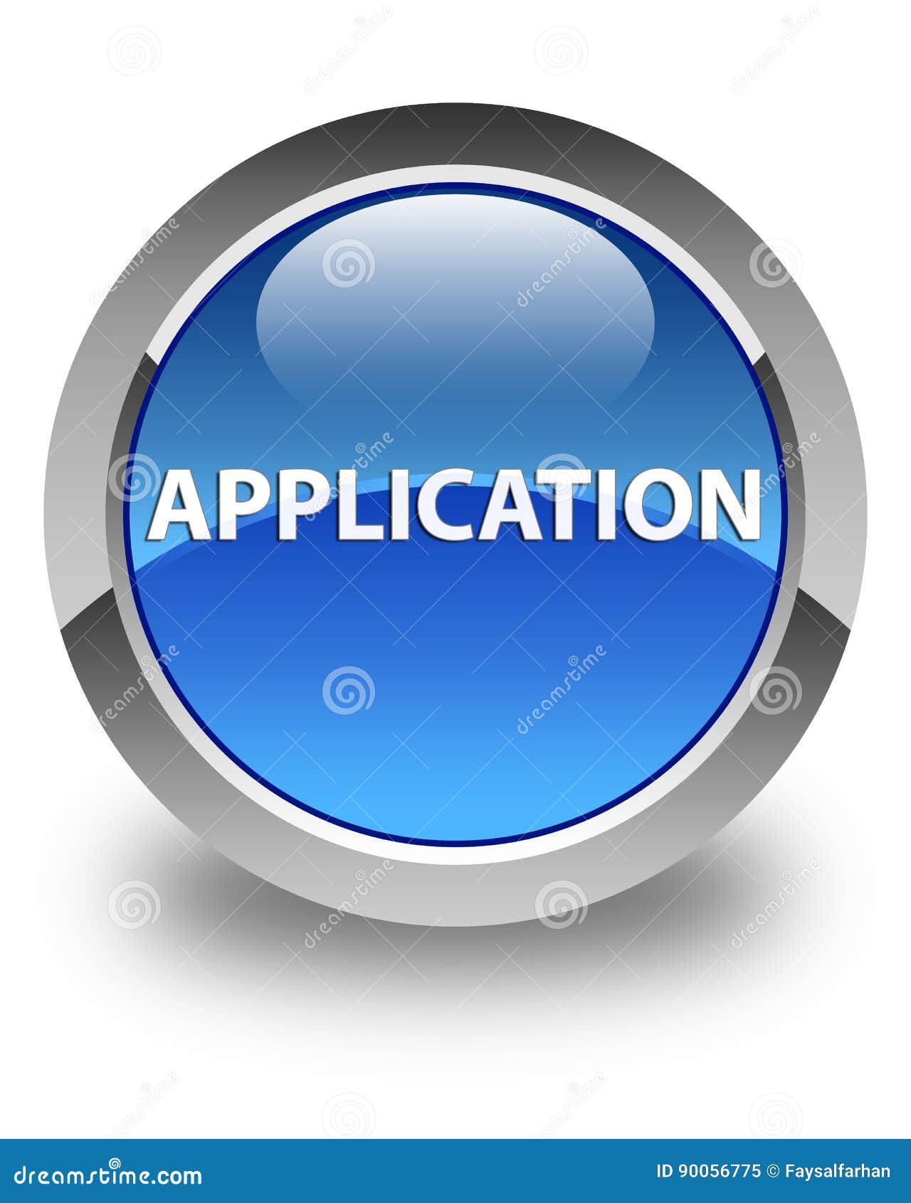 Application Glossy Blue Round Button Stock Illustration - Illustration ...