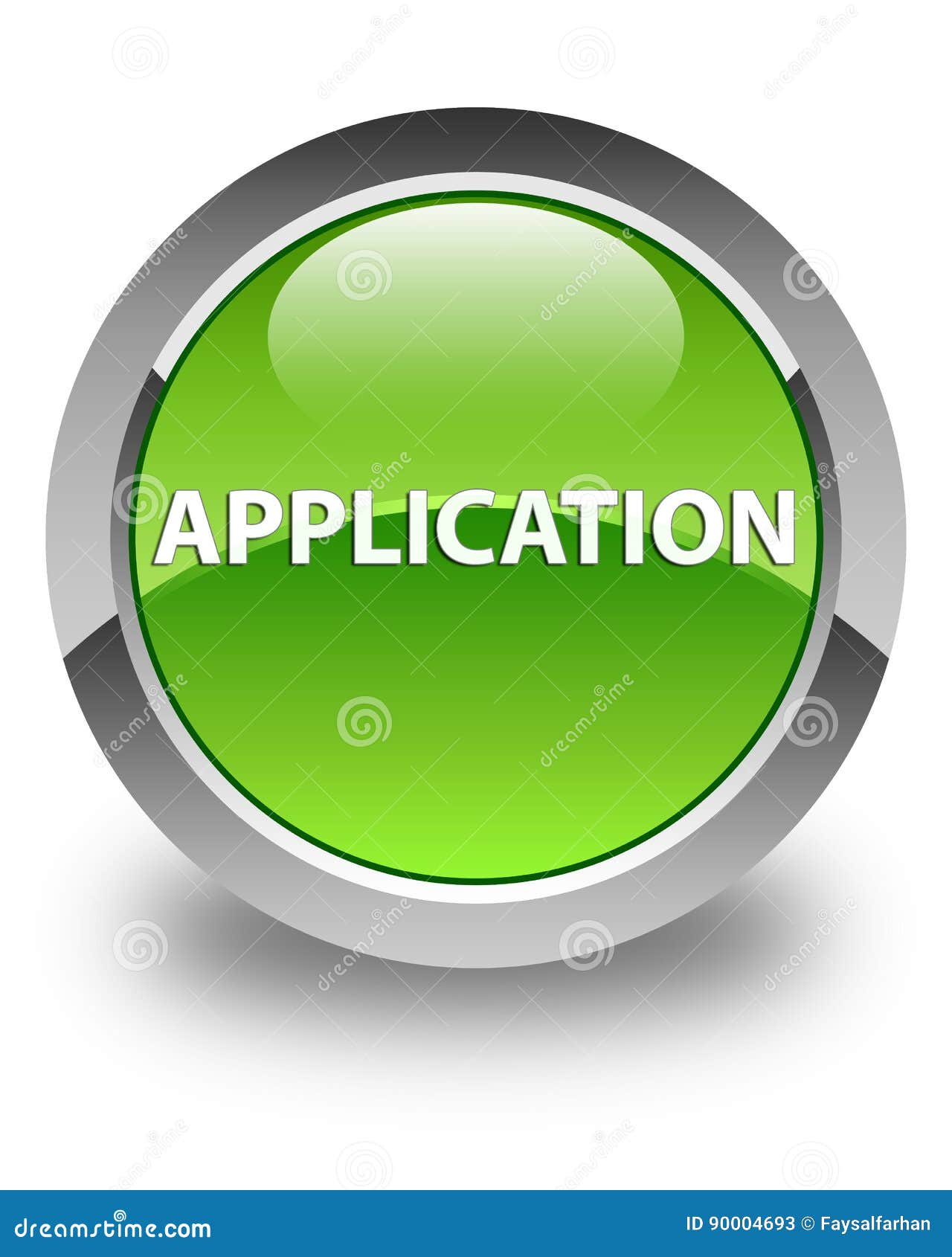 Application Glossy Green Round Button Stock Illustration - Illustration ...
