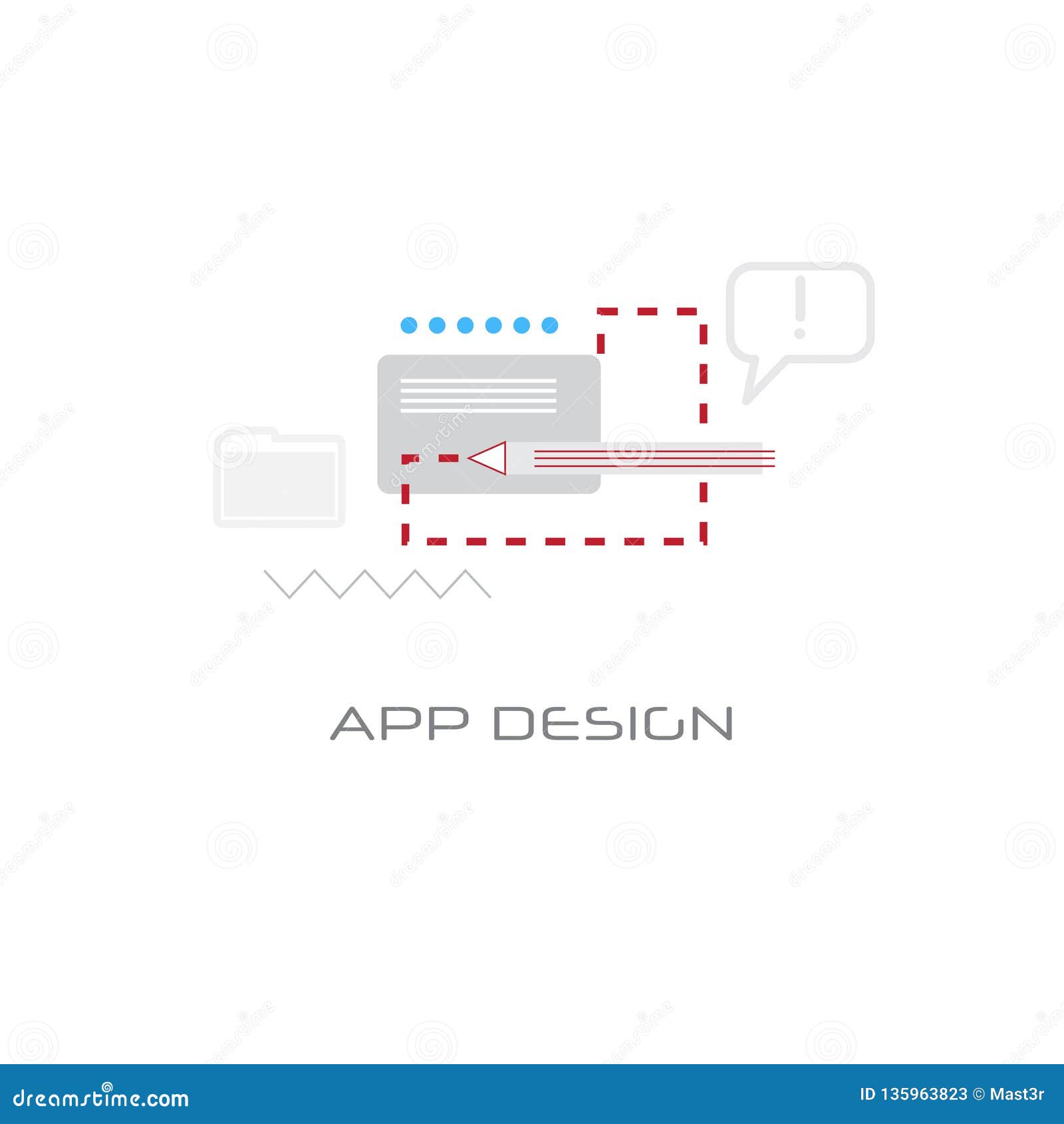 Application Graphic Development Interface App Design Concept Line Style ...