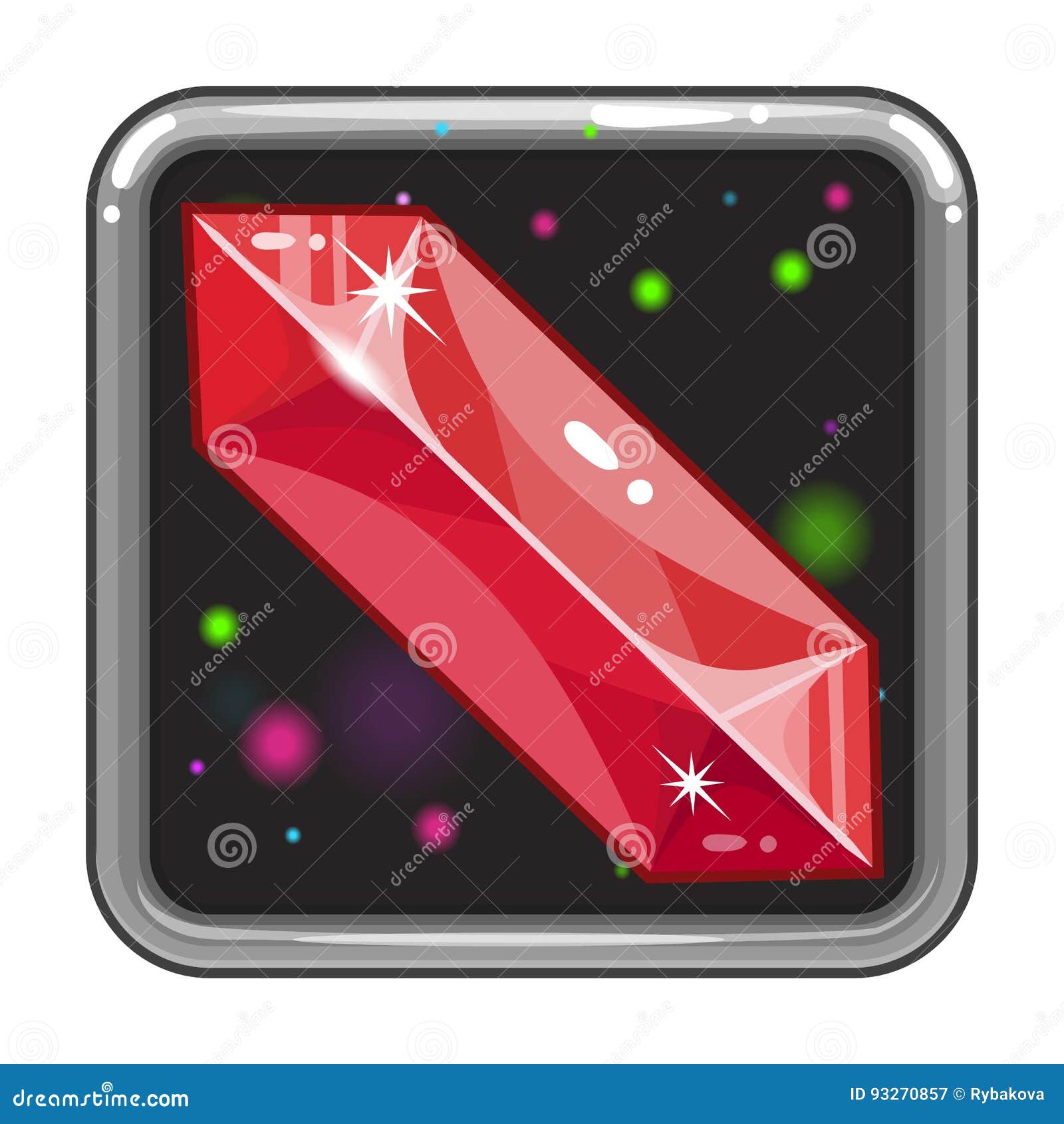 The Application Icon With Gem Stock Vector Illustration Of Rough Granite 93270857