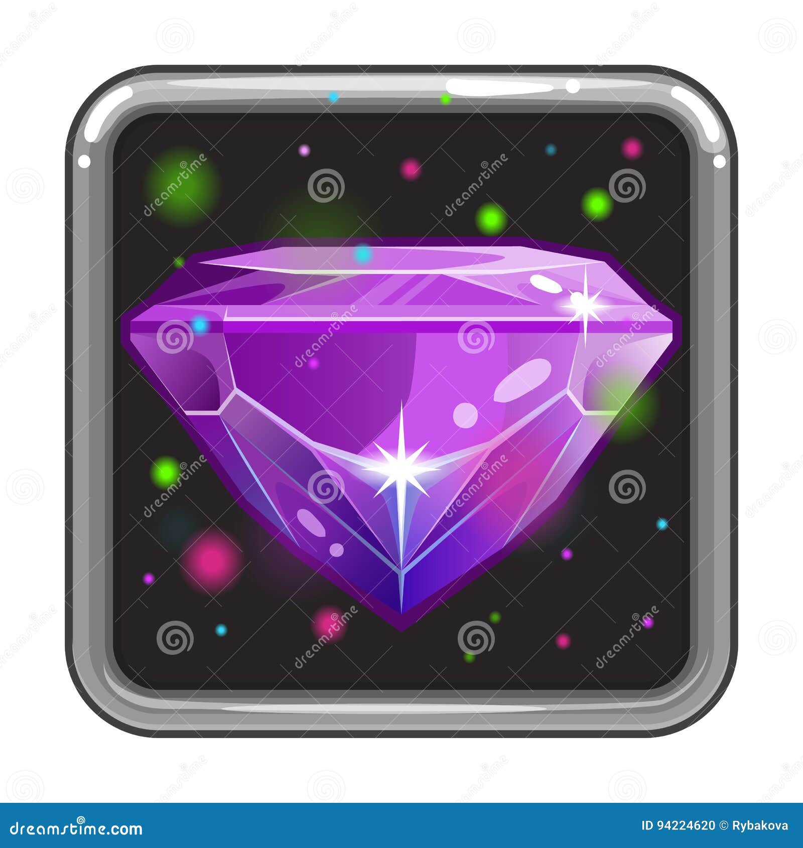 The Application Icon with Gem Stock Vector - Illustration of bright ...