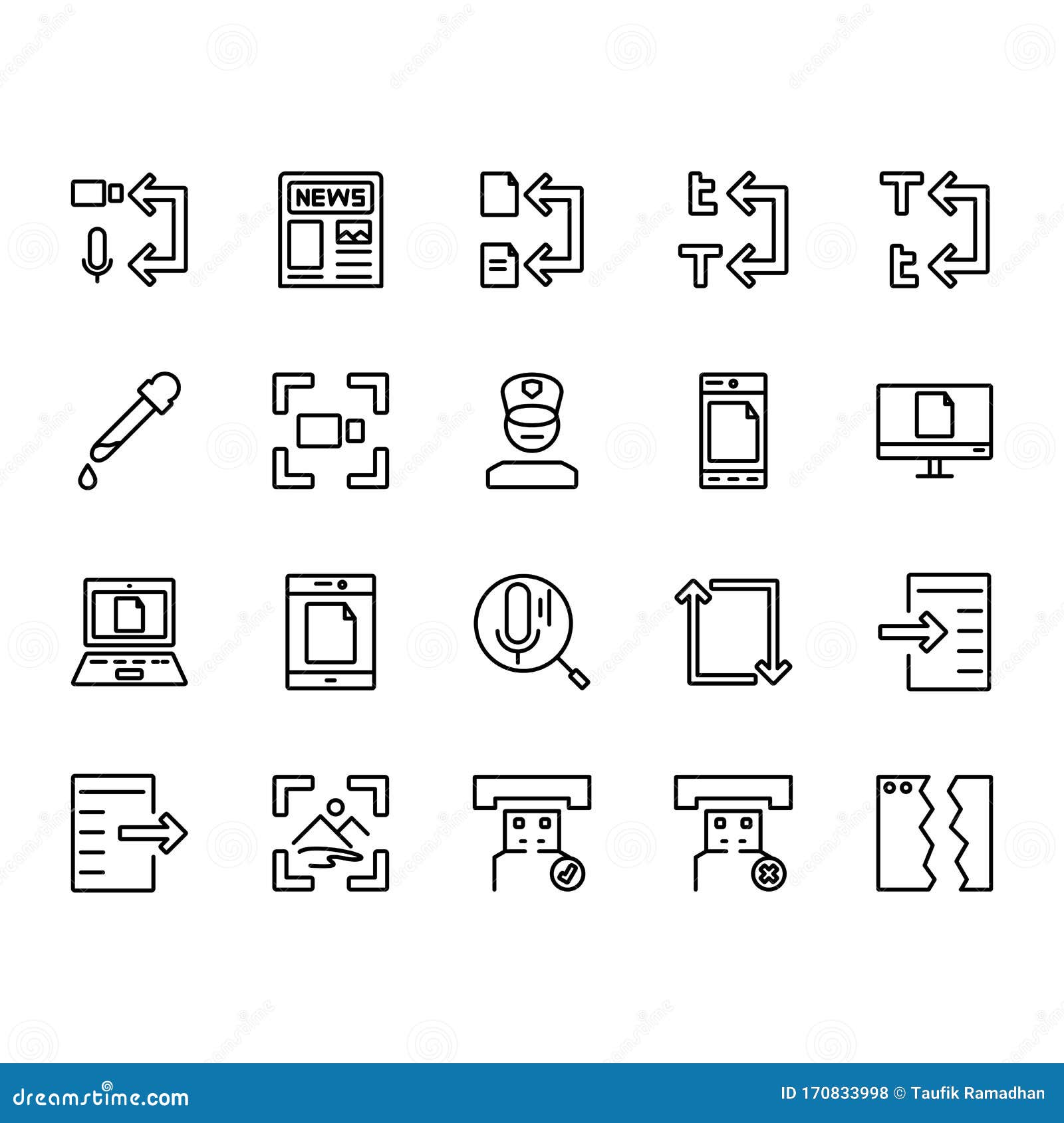 Application Icon Set Design Line Style Part 6. Perfect for Application ...