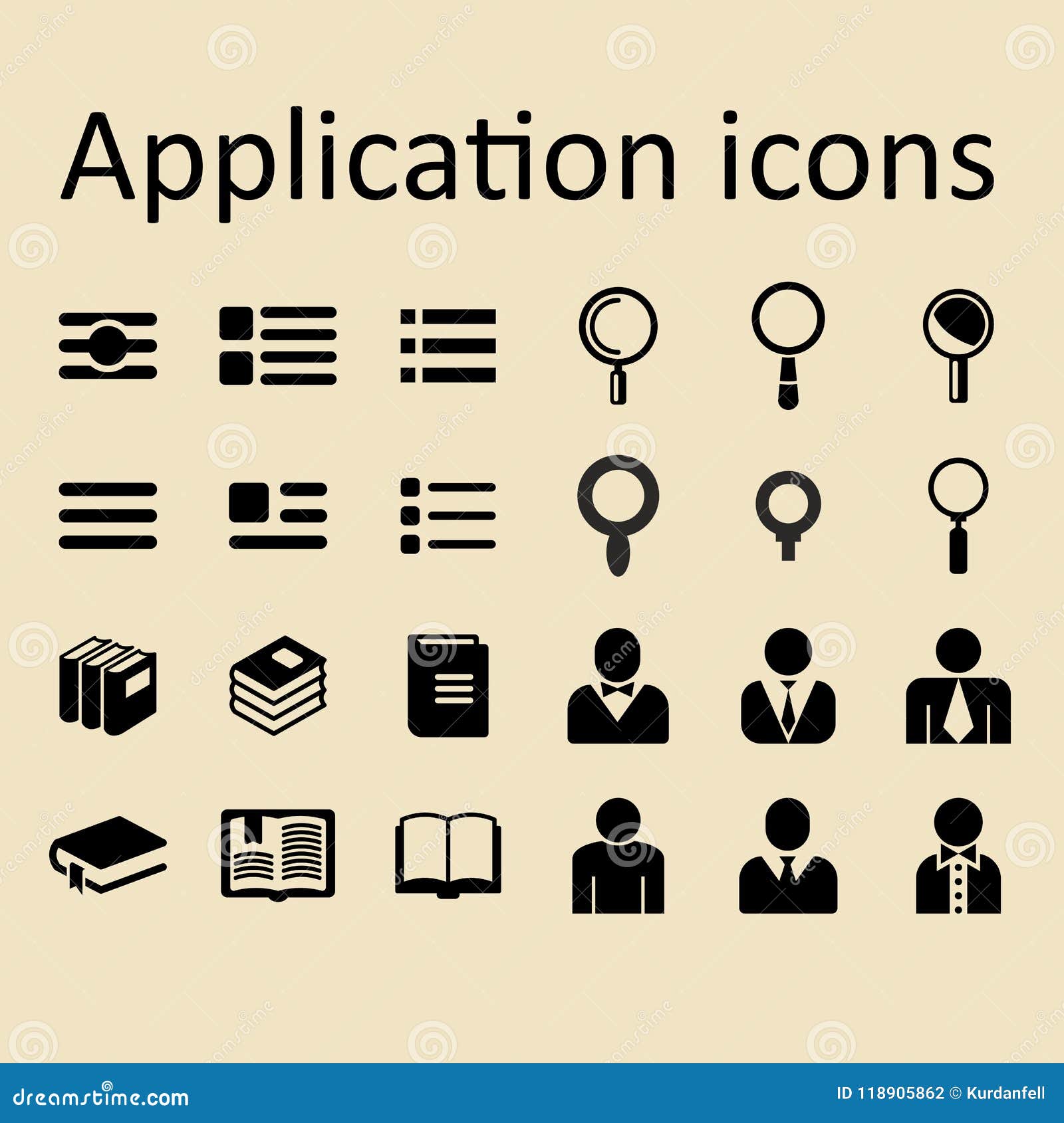 Application Vector Icons for Site or App Stock Vector - Illustration of ...