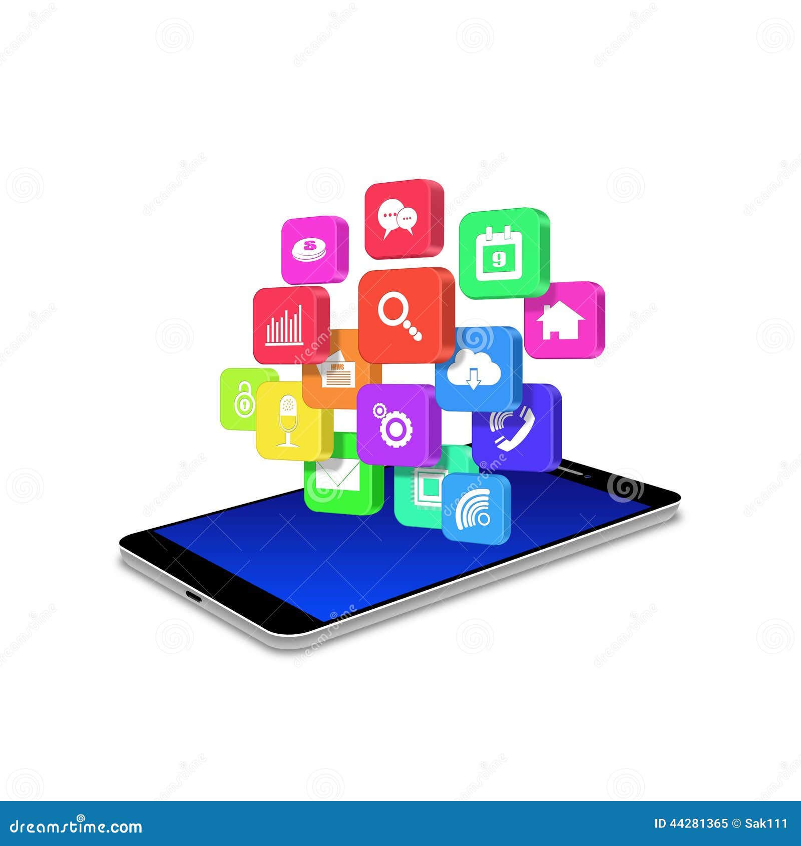 Application Icon on Smartphone,cell Phone Illustration Stock ...