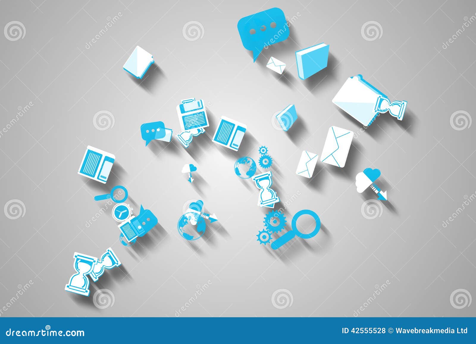 Application Icons on Grey Screen Stock Illustration - Illustration of ...