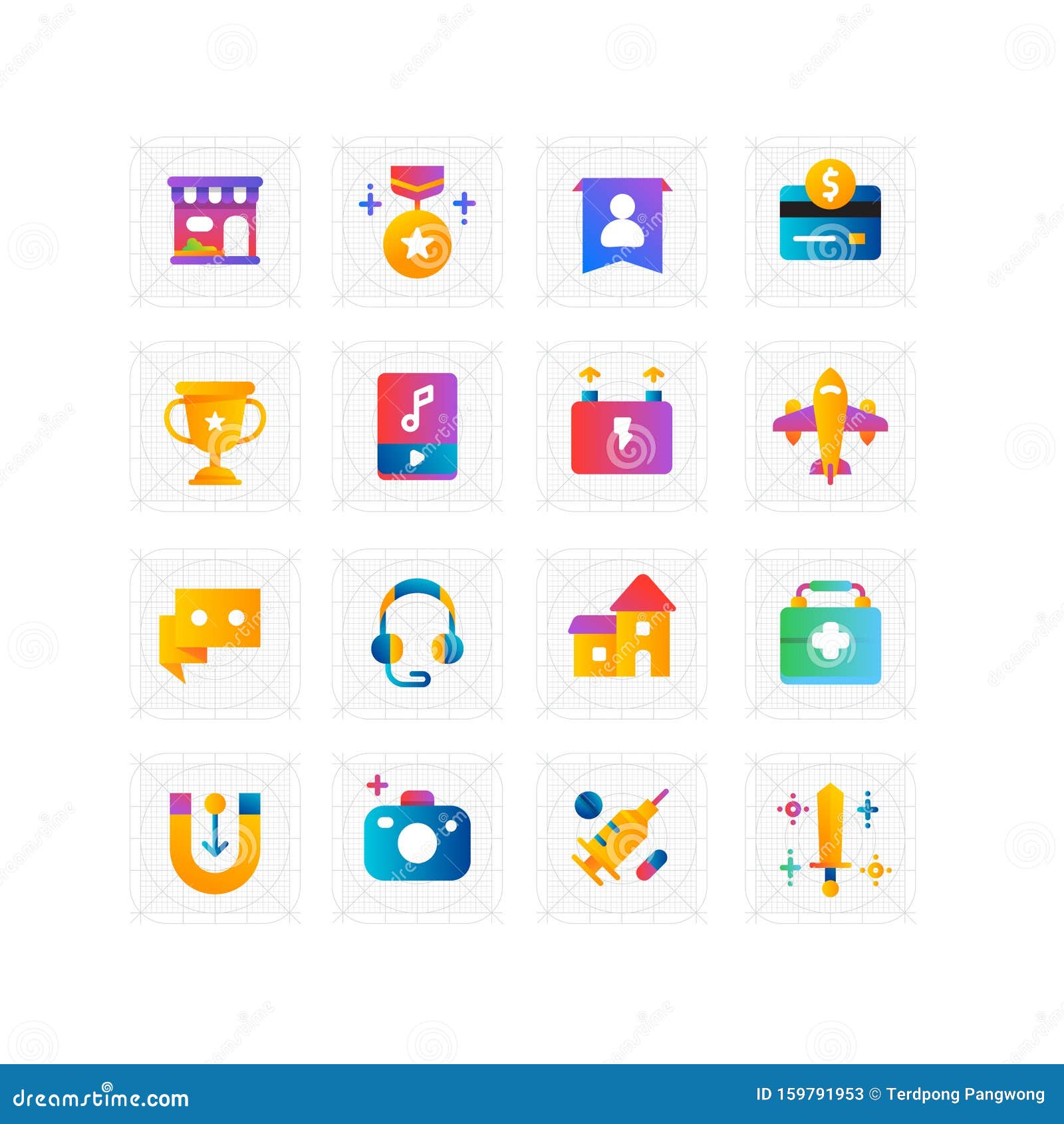 Application Icons Set Vector Design Stock Illustration - Illustration ...