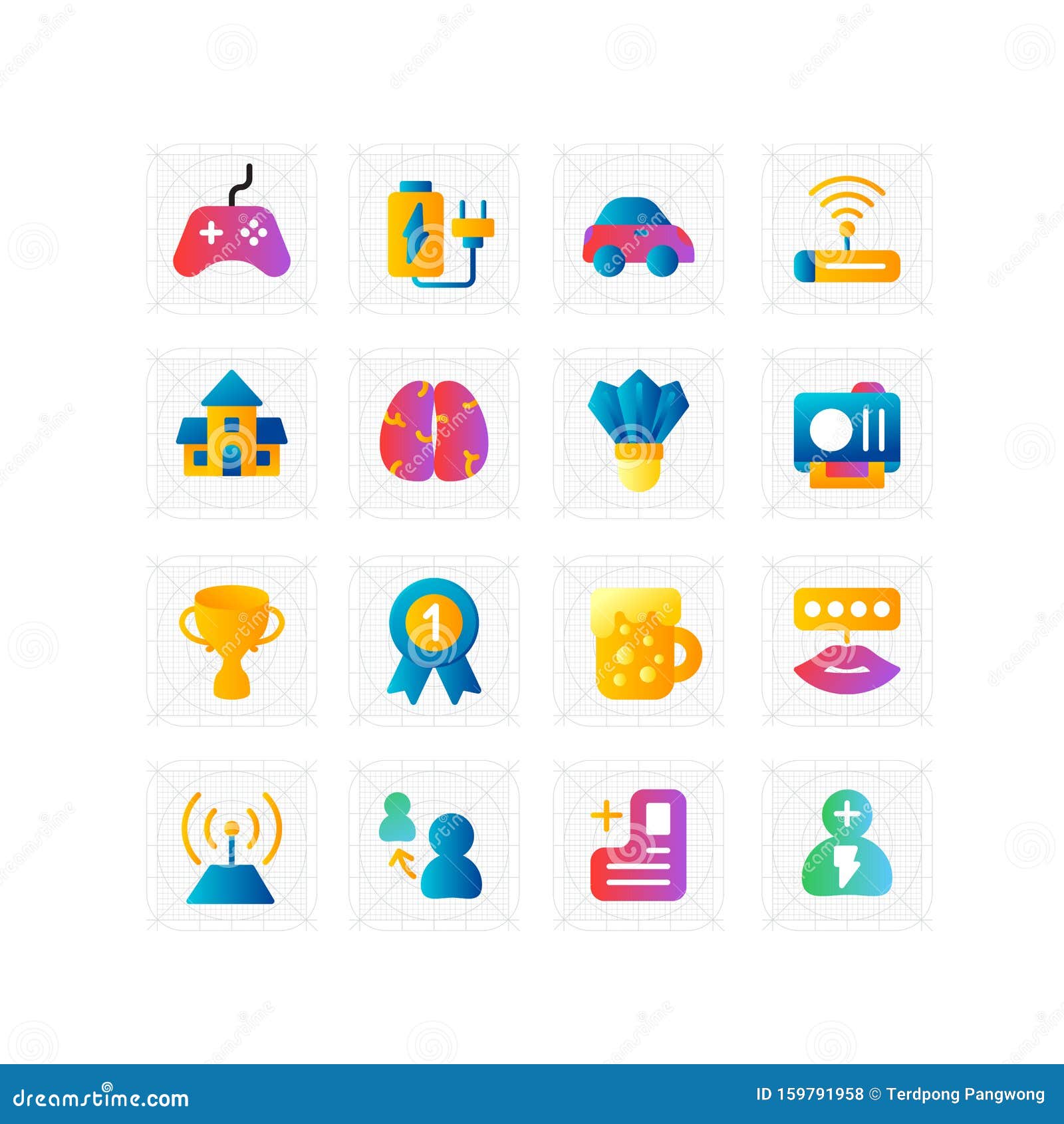 Application Icons Set Vector Design Stock Illustration - Illustration ...