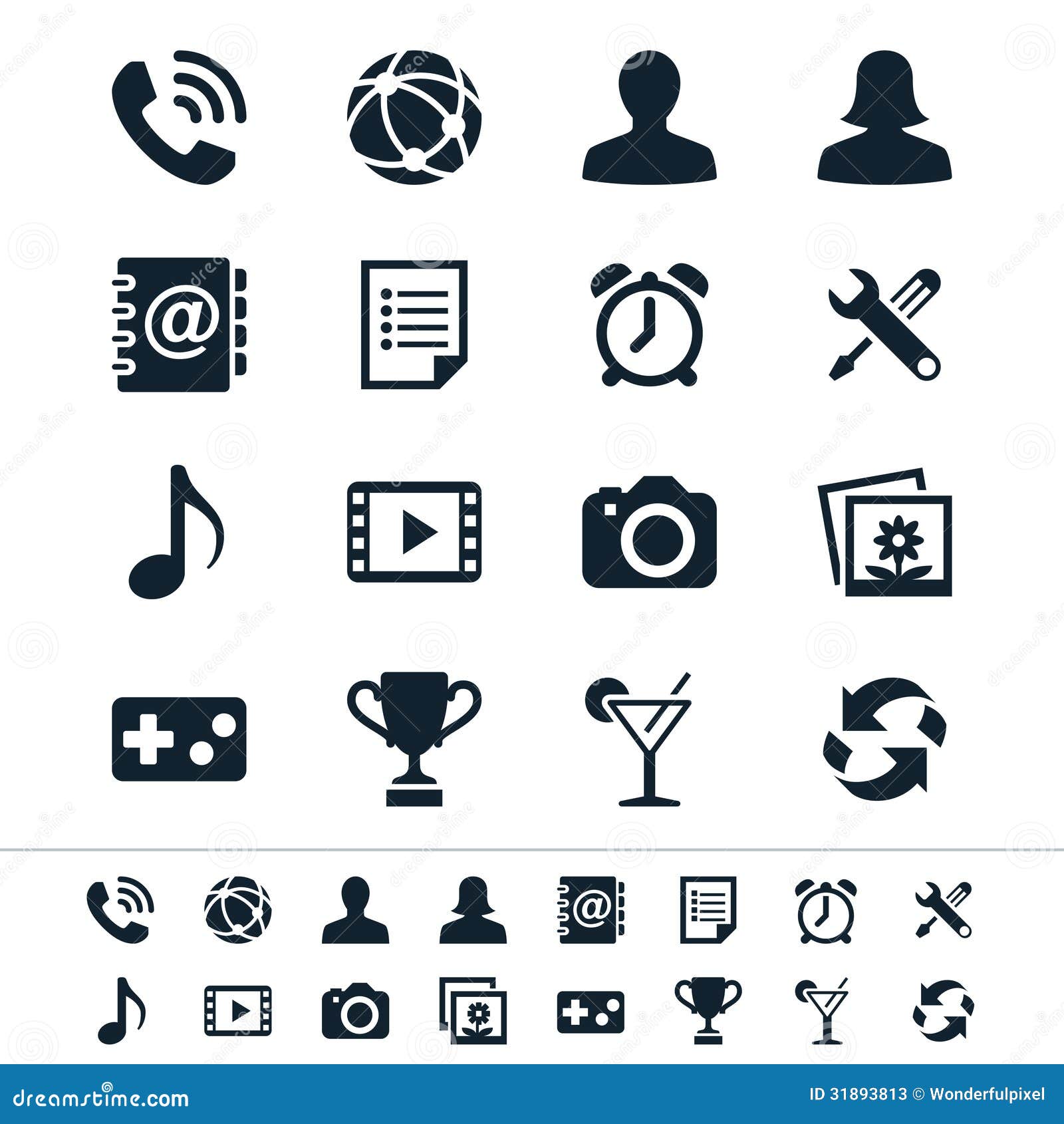 Application icons stock vector. Illustration of female - 31893813