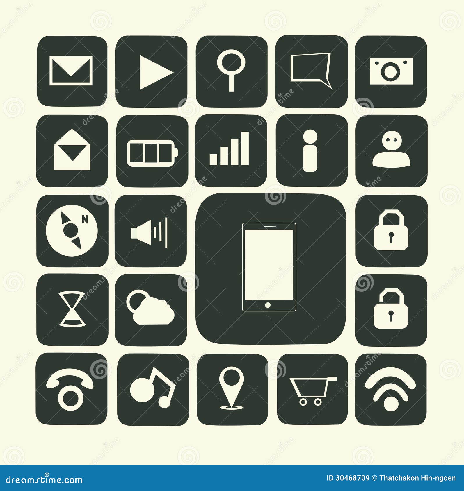 Application Icons for Smartphone Stock Vector - Illustration of movie ...
