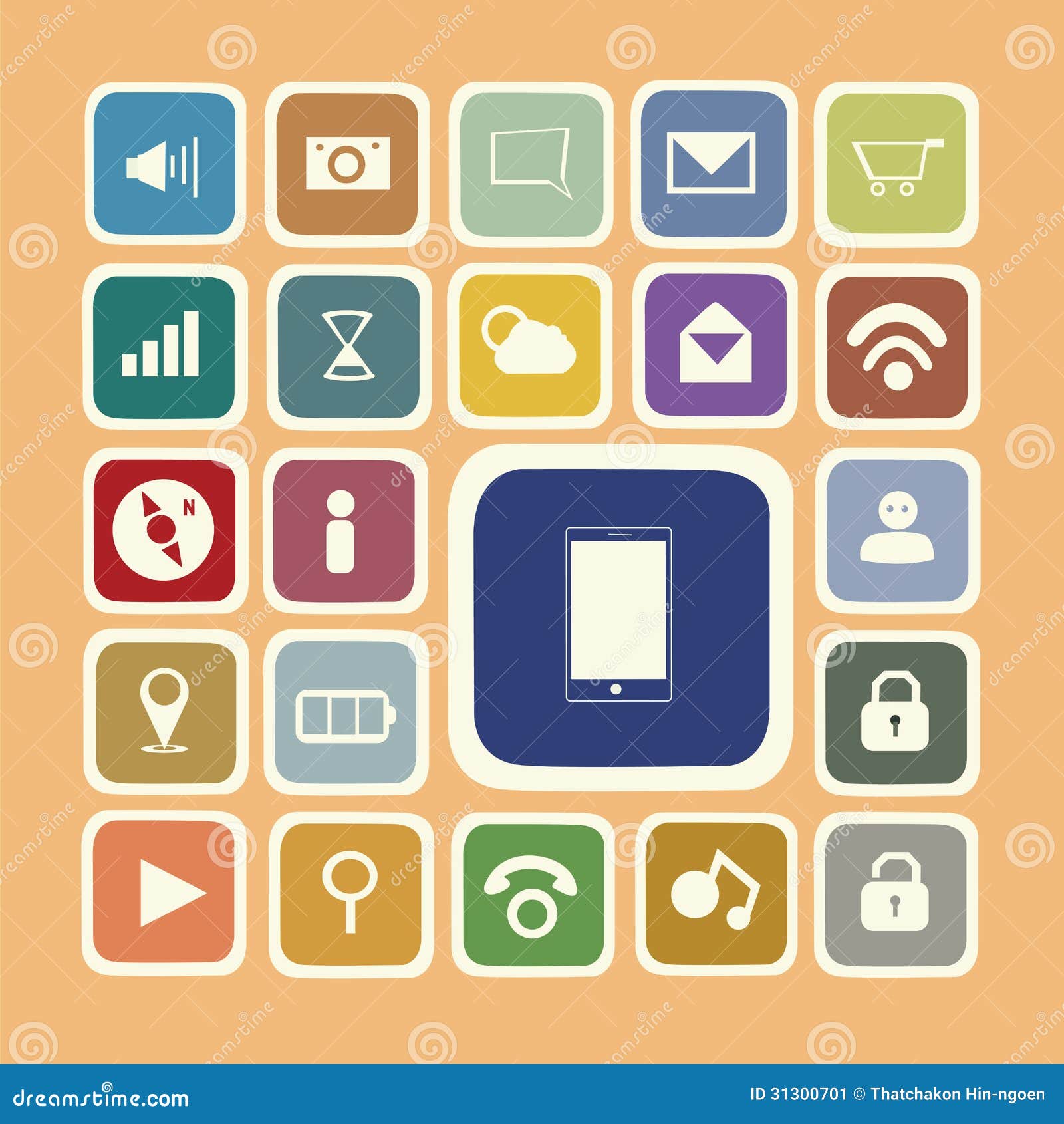 Application Icons for Smartphone and Web Stock Vector - Illustration of ...