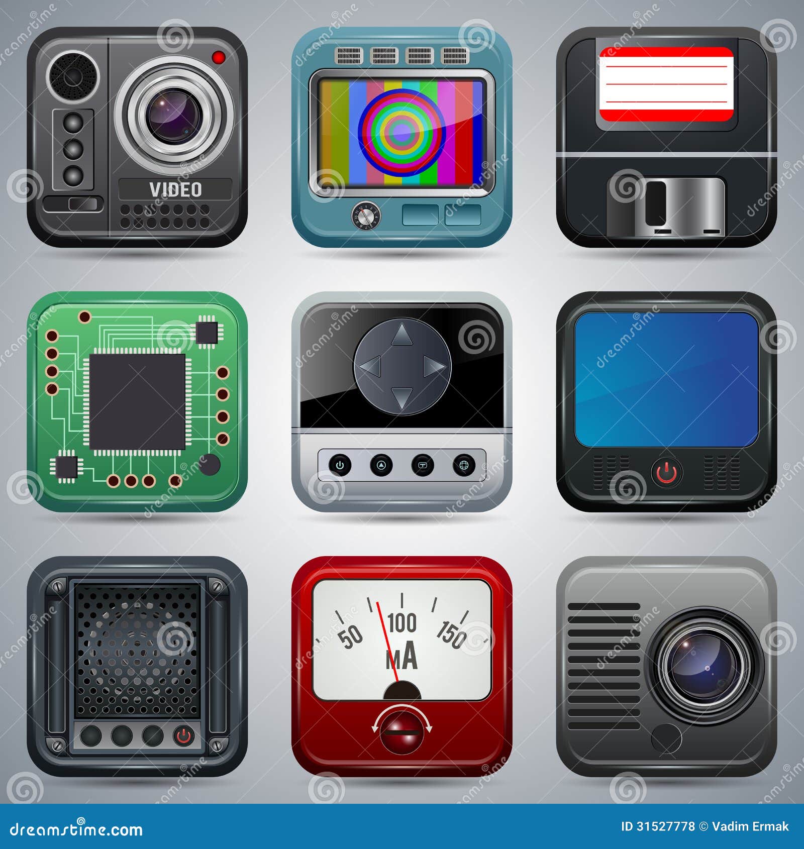 Application Icons Vector Set Stock Vector - Illustration of miniature ...