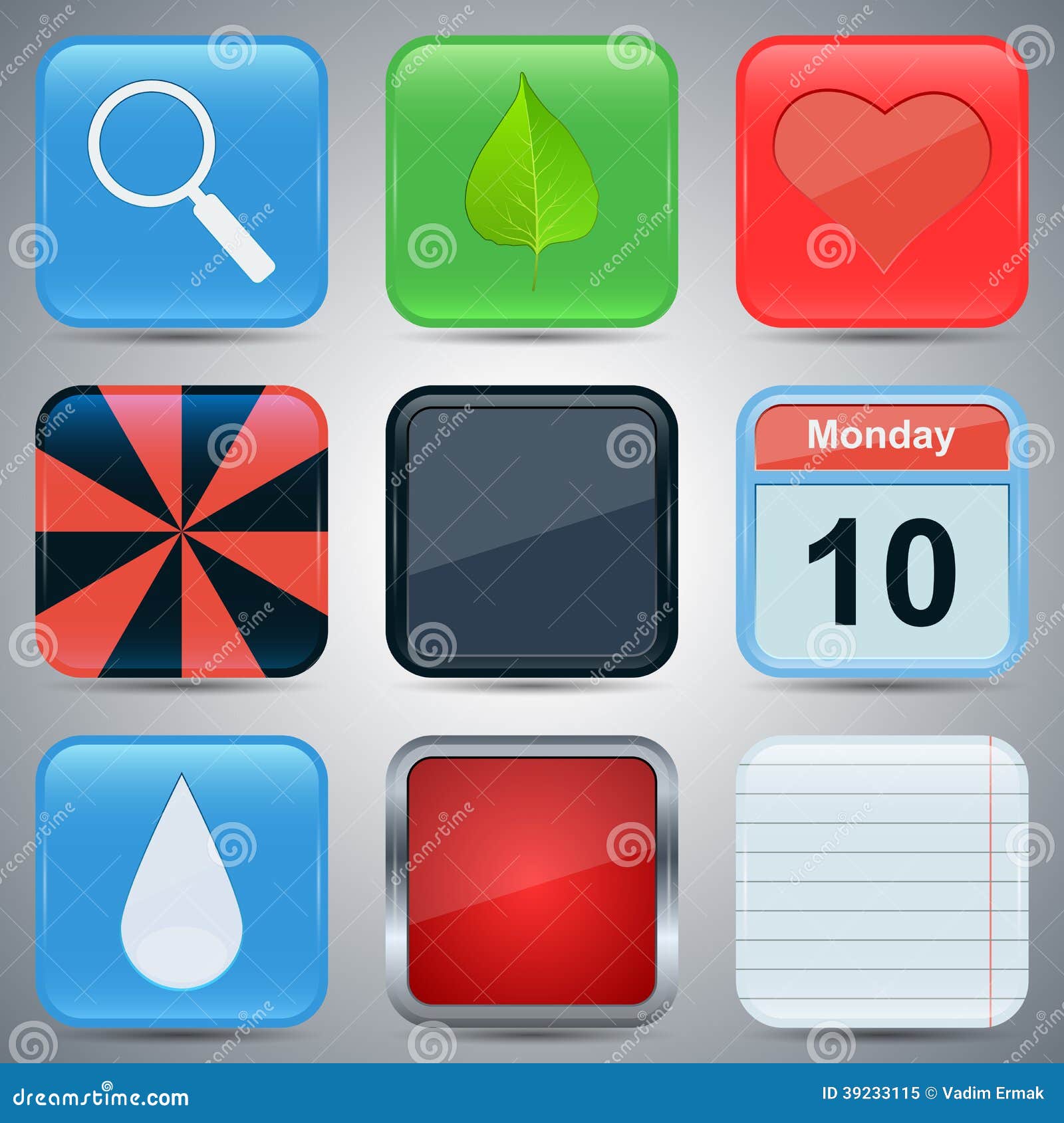 Application Icons Vector Set 3 Stock Vector - Illustration of page ...