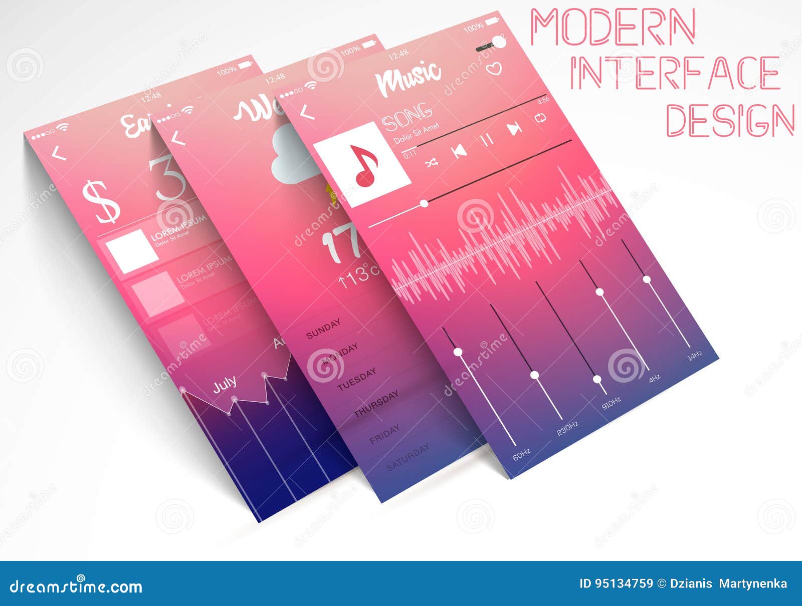 Application Interface Design Stock Vector - Illustration of menu, smart ...