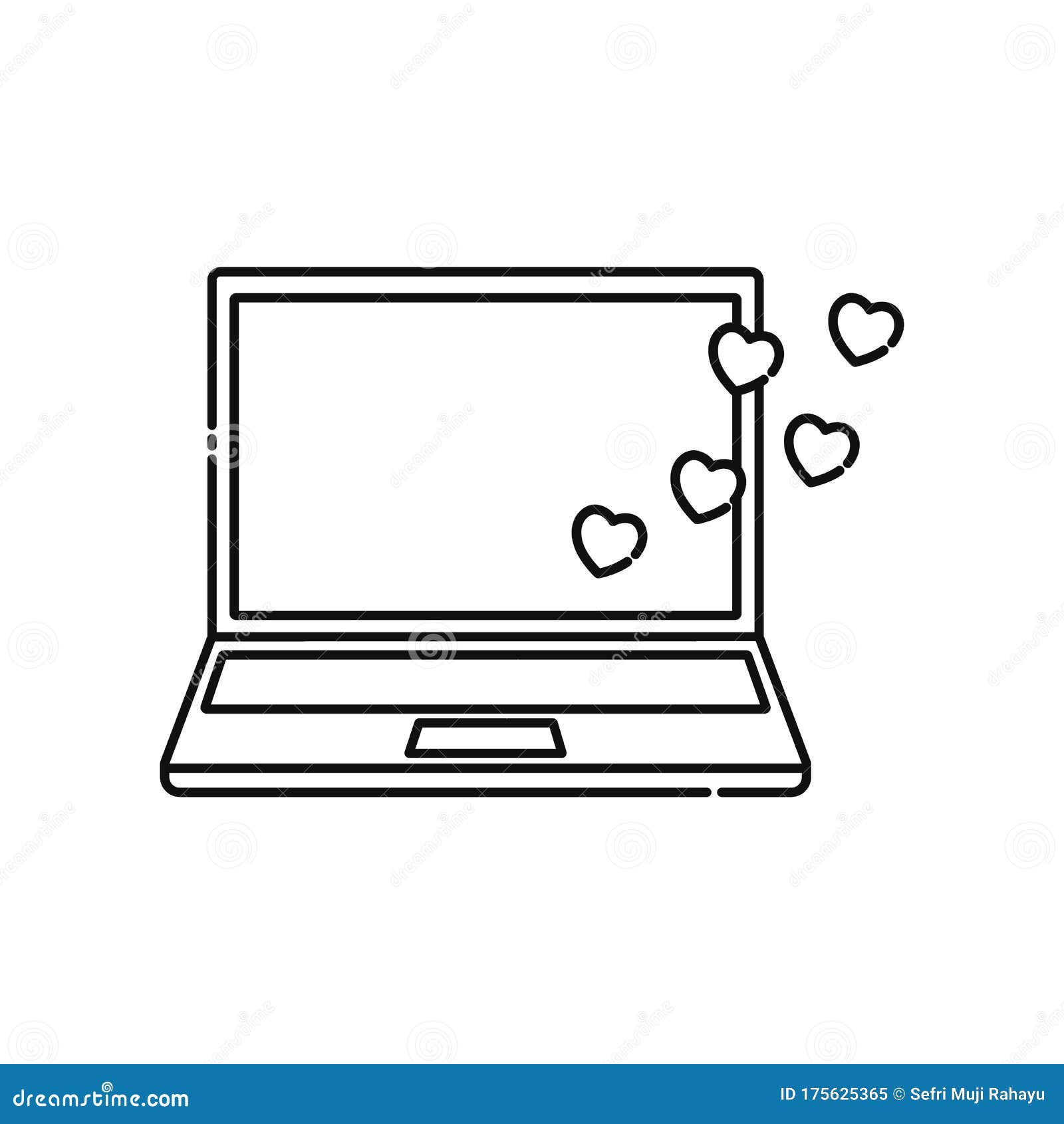 Application on Laptops with Outline Style Stock Vector - Illustration ...